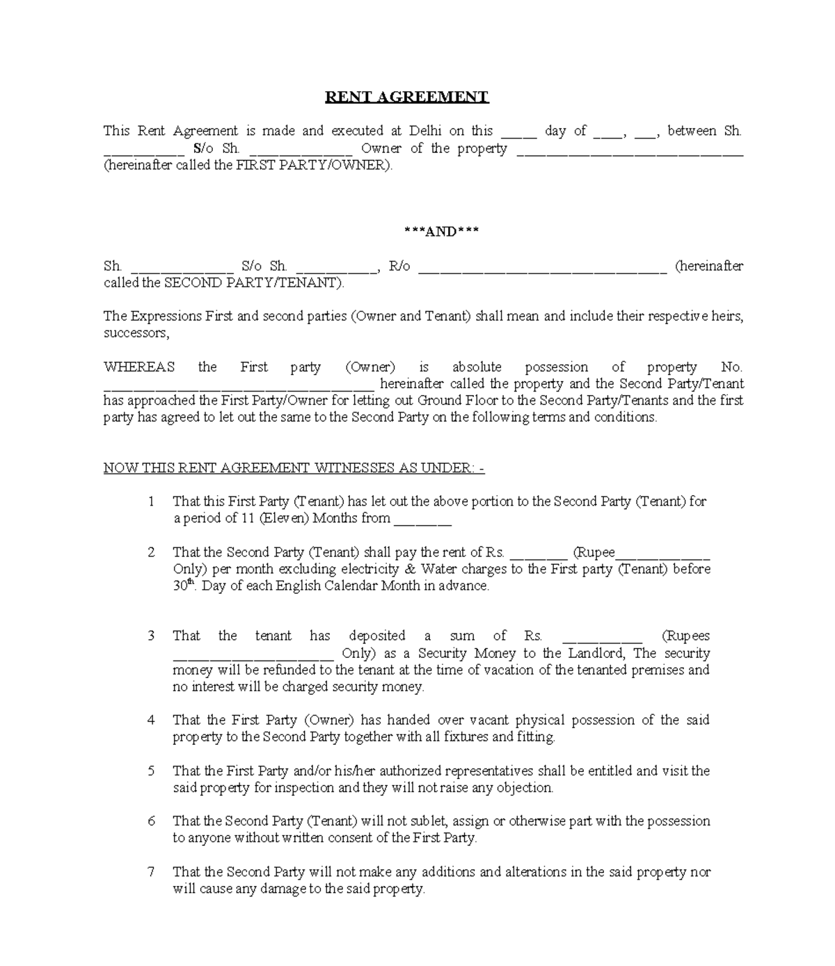 Copy of Rent Agreement - asdfghjkl;lkjhgfds - RENT AGREEMENT This Rent ...