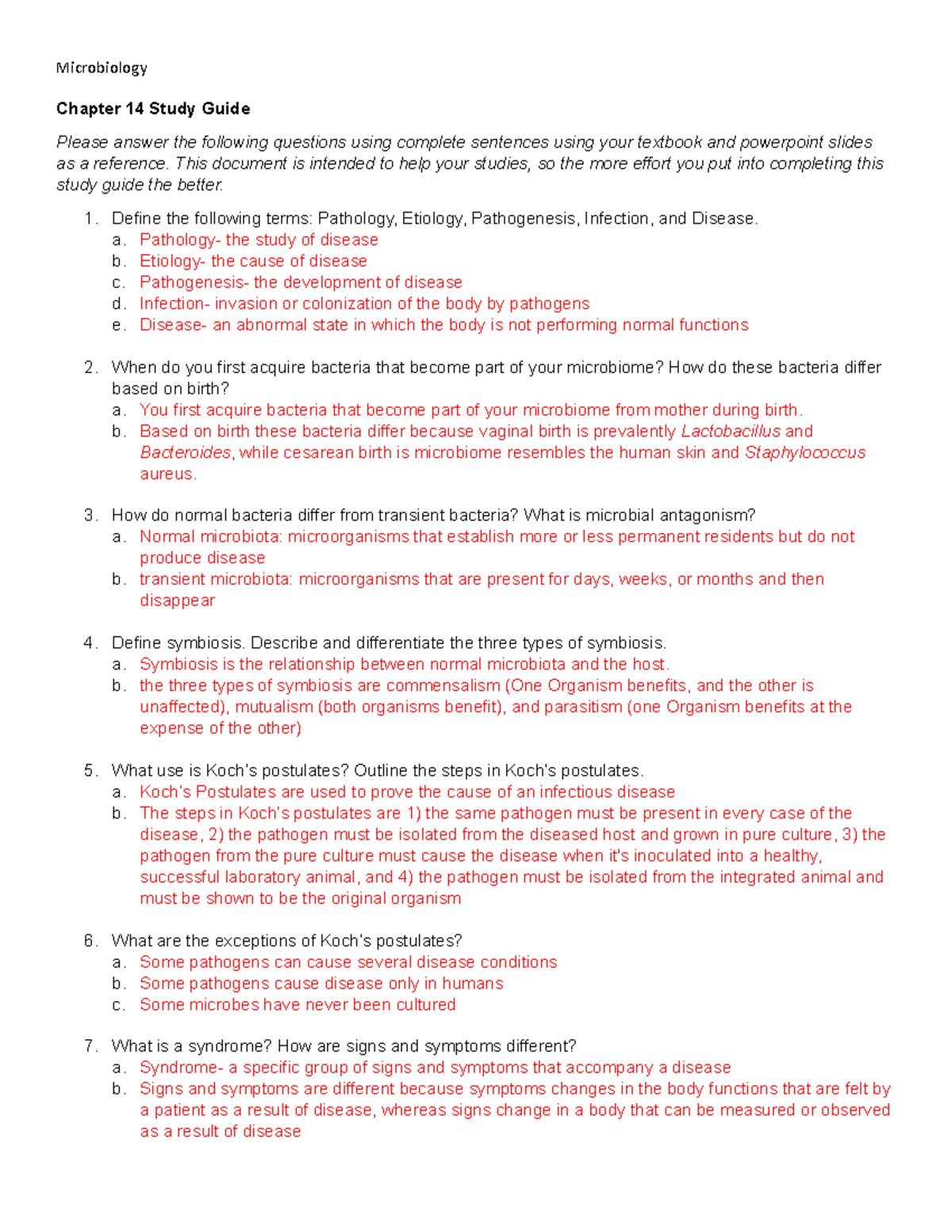 Chapter 14 Study Guide - Chapter 14 Study Guide Please answer the ...