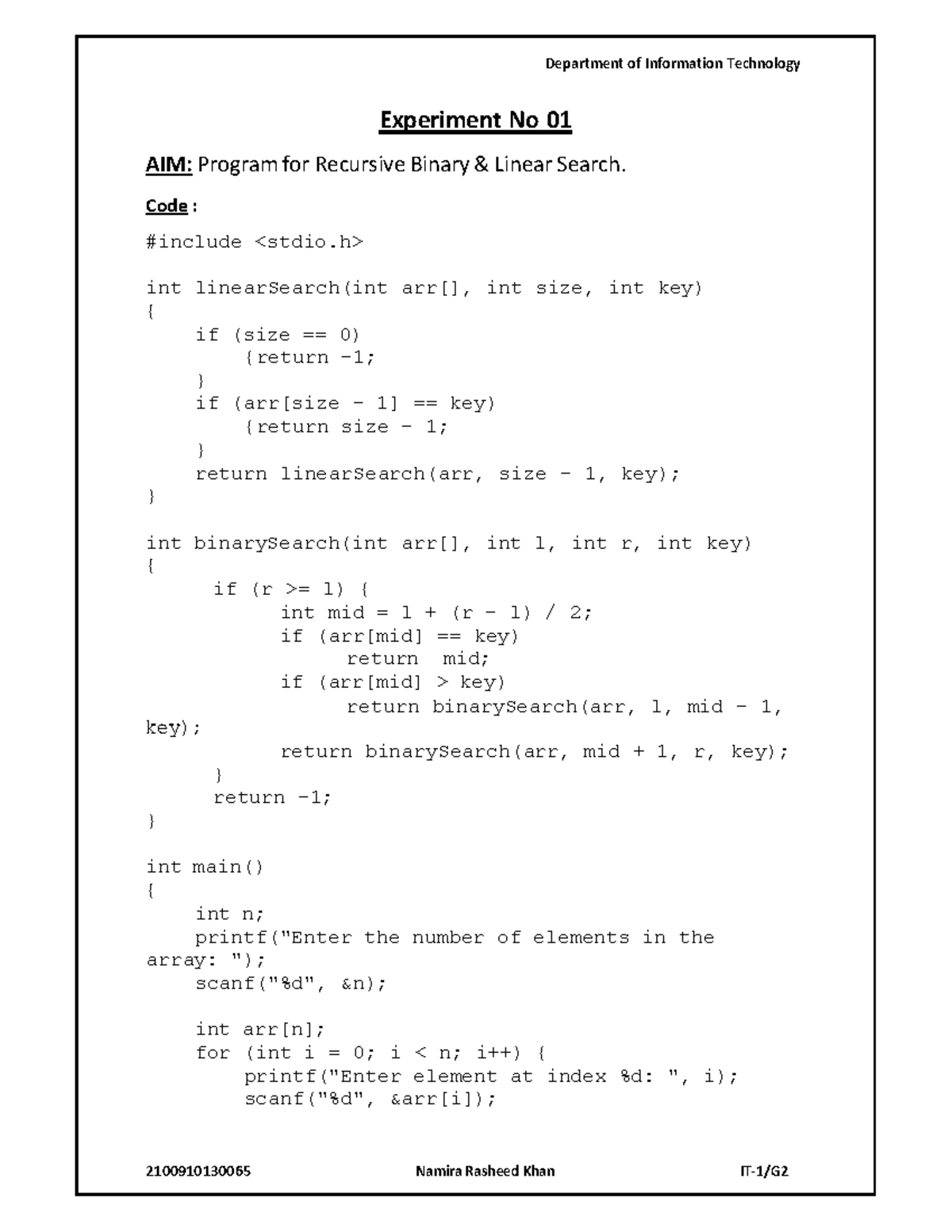 Namira DAA pdf file - pdf file - B.tech - Studocu