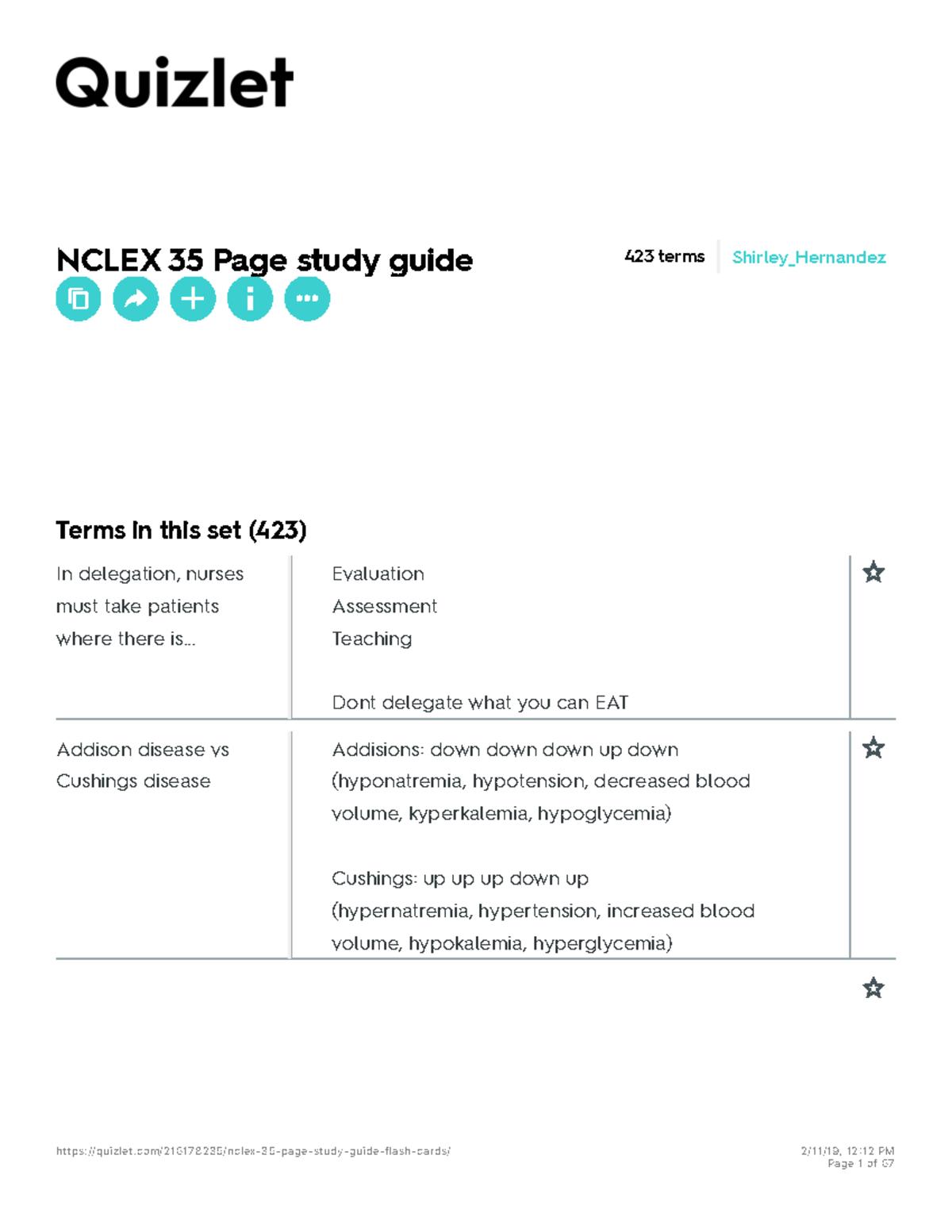 NCLEX 35-Page Study Guide: Flashcards for Exam Prep - Studocu