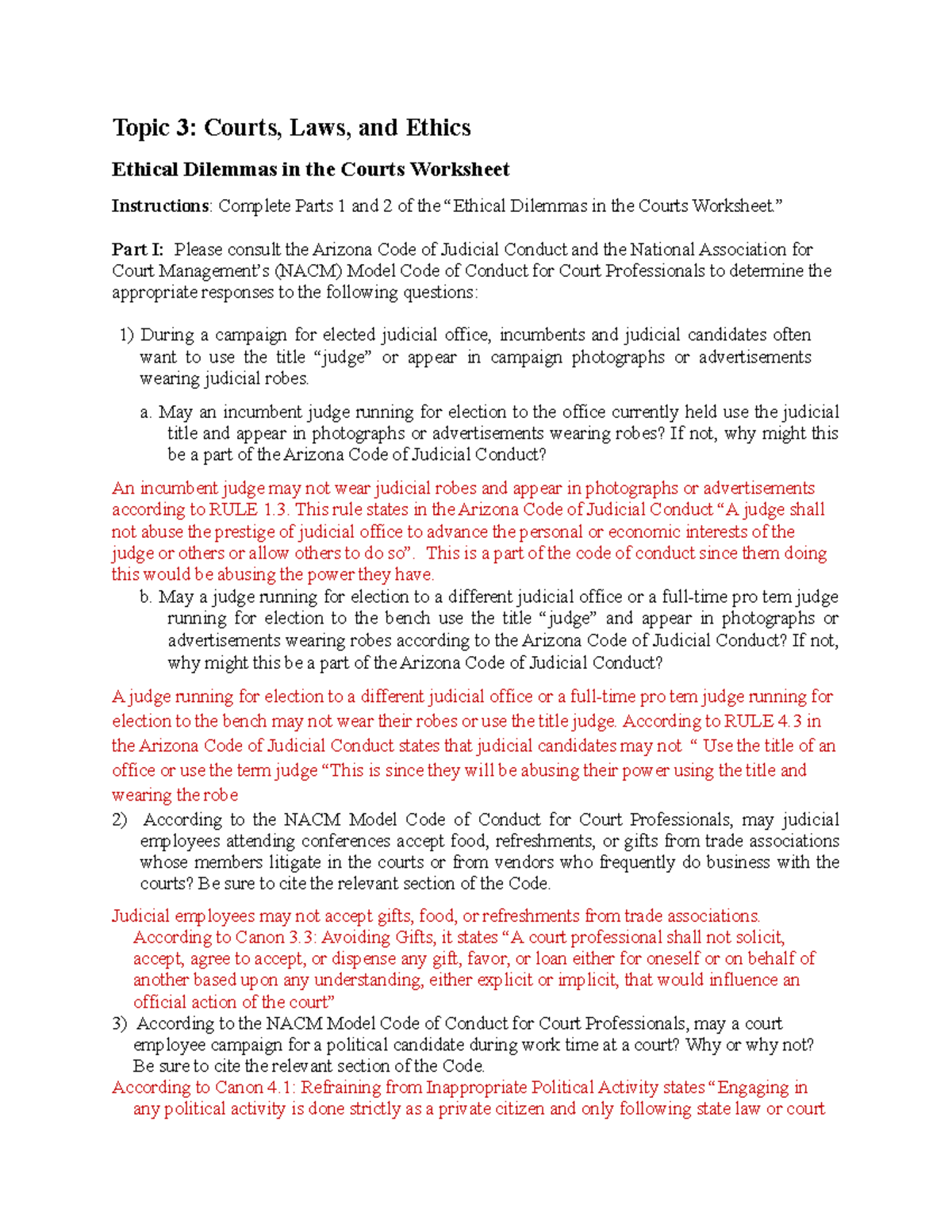 Ethical Dilemmas in Courts: Analysis Worksheet (BS Justice Studies ...