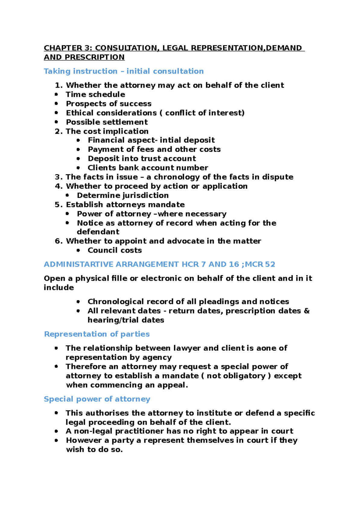 Chapter 3: Legal Consultation, Representation & Prescription Procedures ...