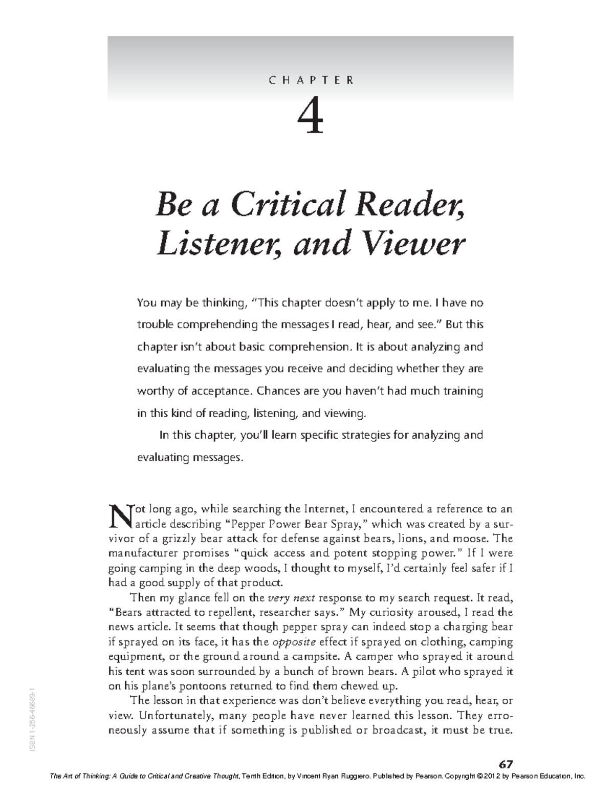 Critical Reading Strategies: Chapter 4 from The Art of Thinking - Studocu