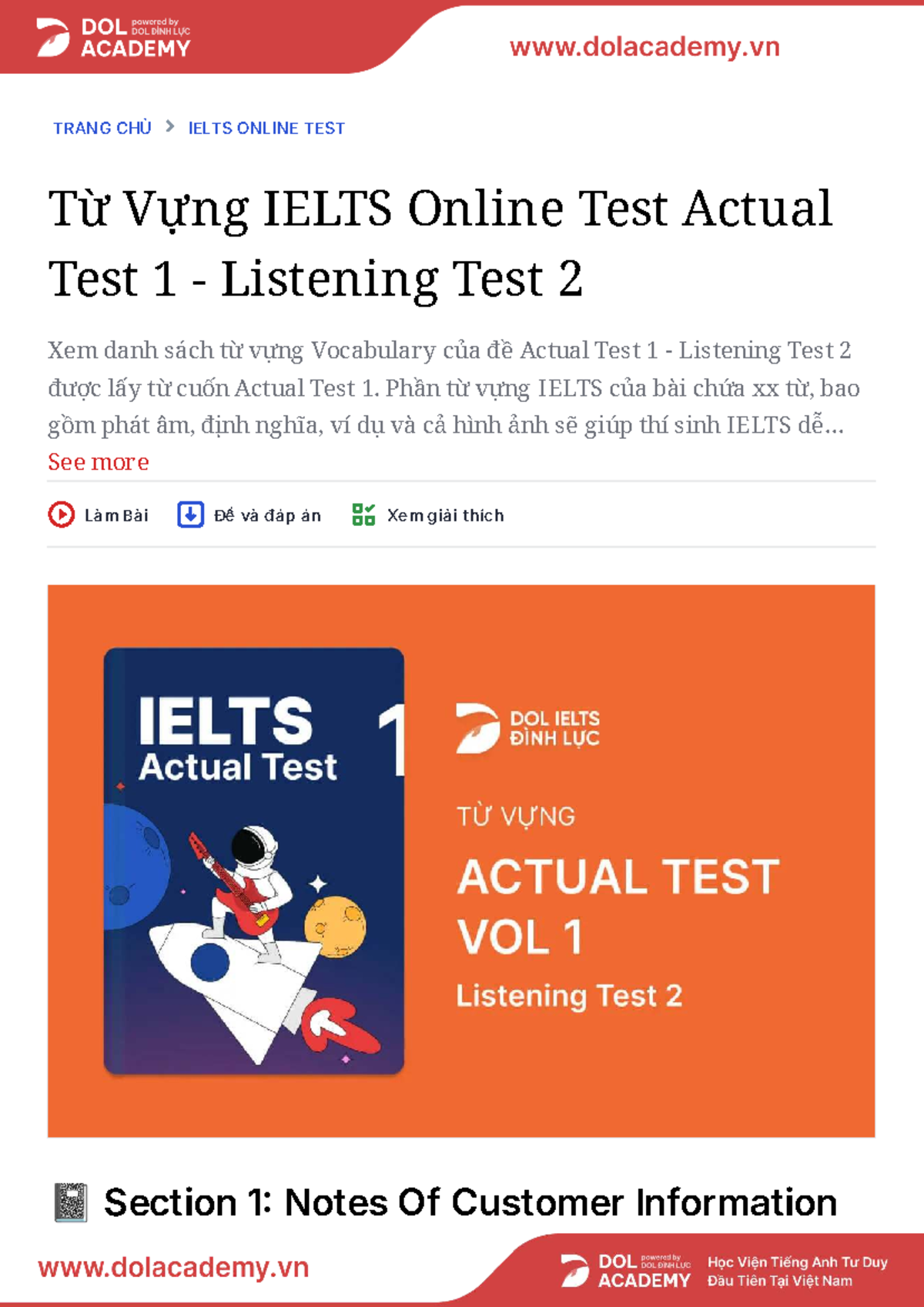 AT1 - IELTS Listening Test 2 Vocabulary Notes - Studocu