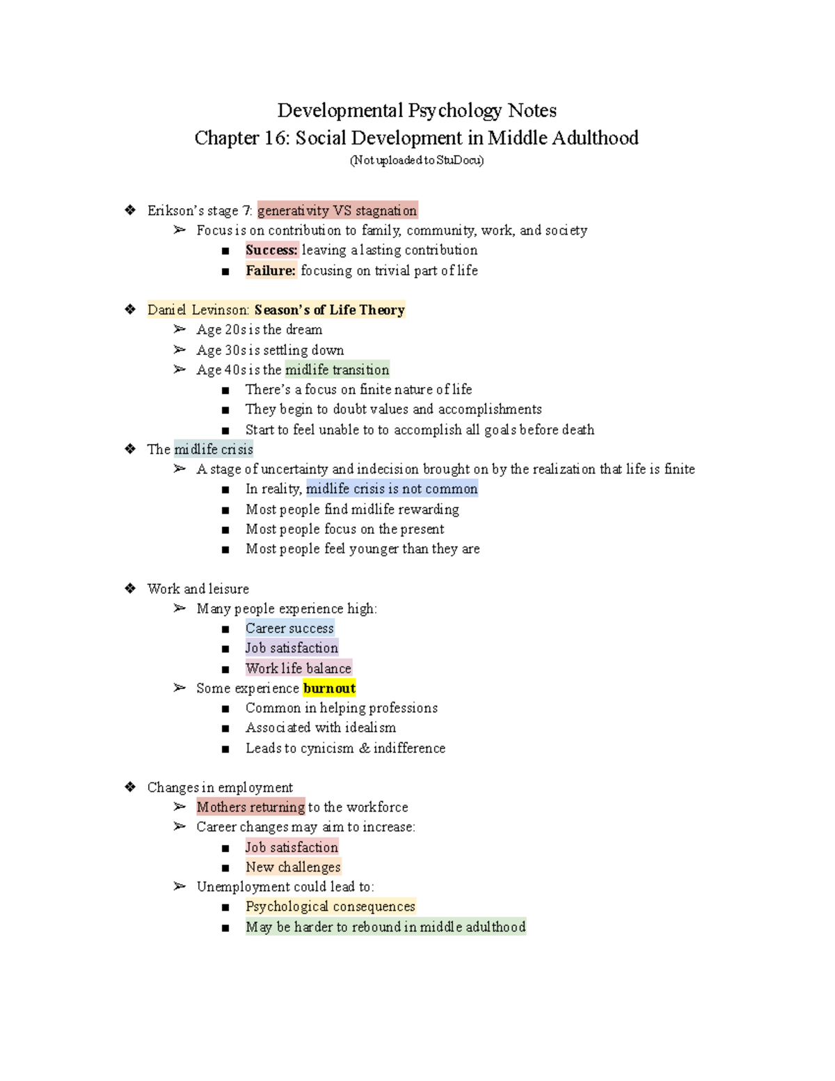 Developmental Psychology: Social Development in Middle Adulthood ...