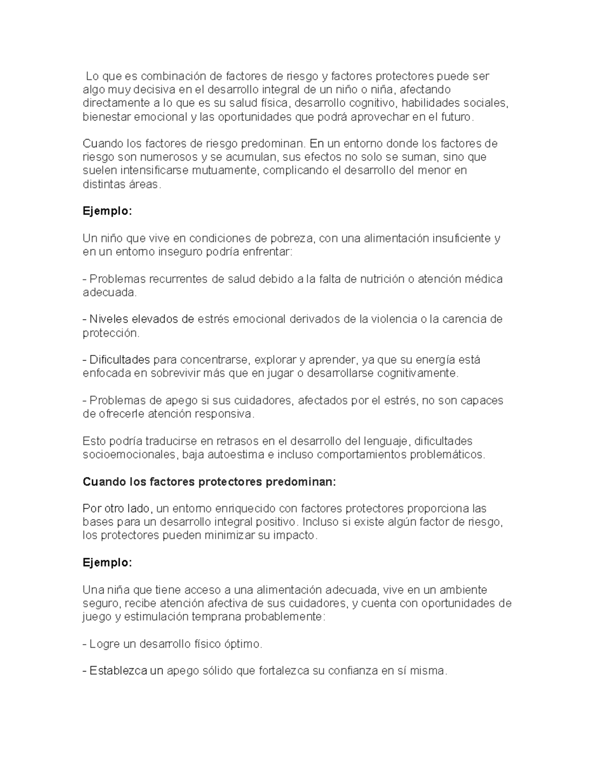 Foro 2 - Resumen sobre Factores de Riesgo y Protectores en el ...