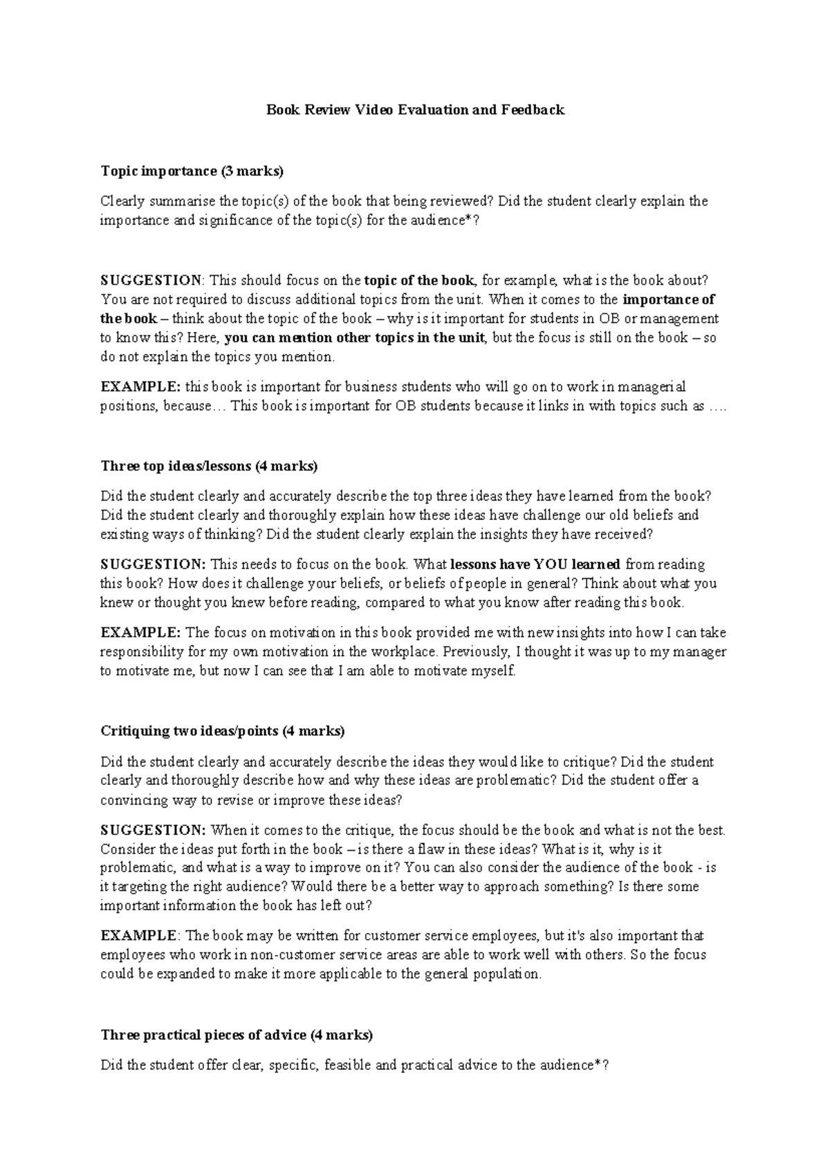 MGX2111 Book Review Video Suggestions S1 2025 - Book Review Video ...