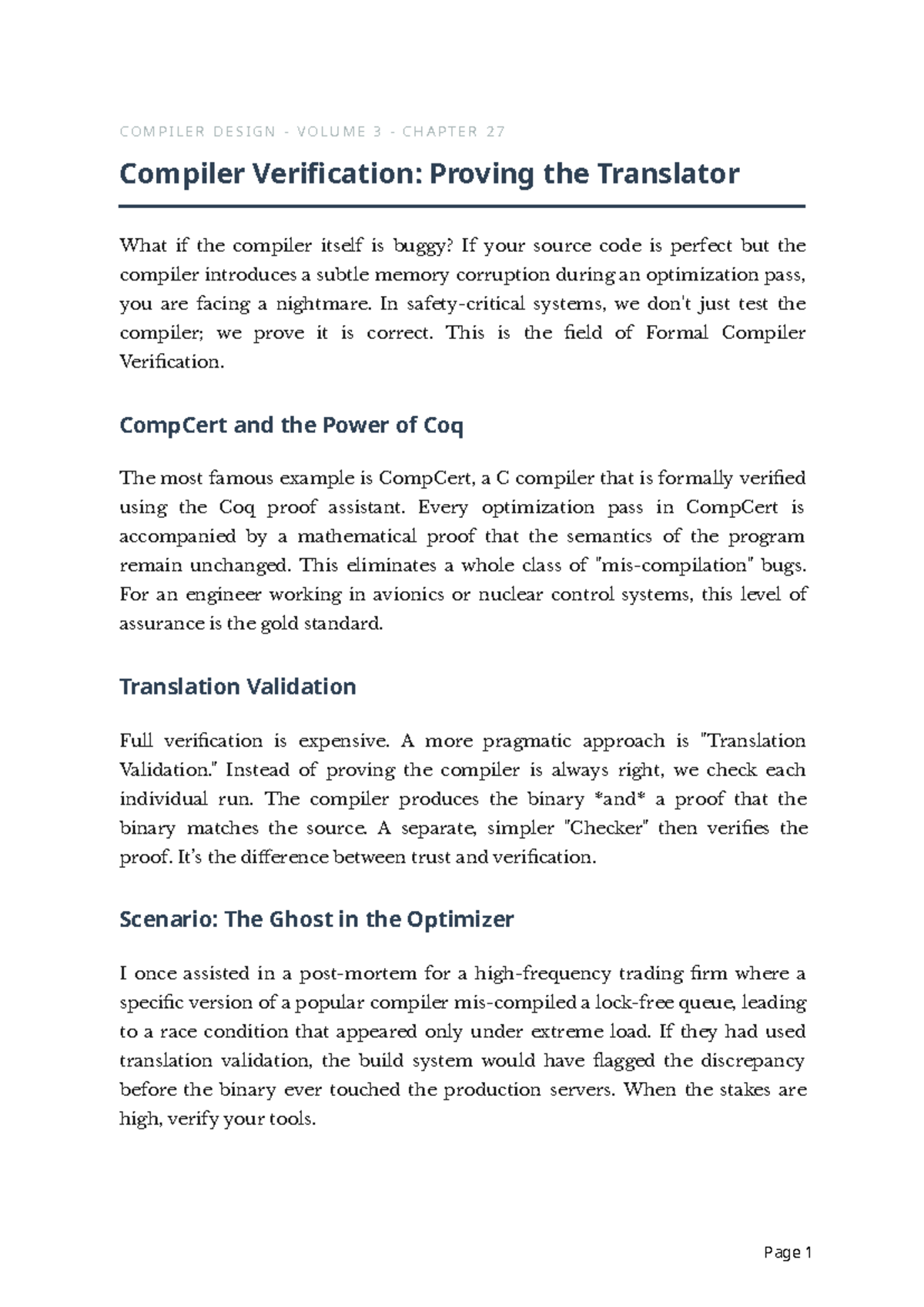 COMPILER DESIGN V3 CH27: Formal Verification & Translation Validation ...