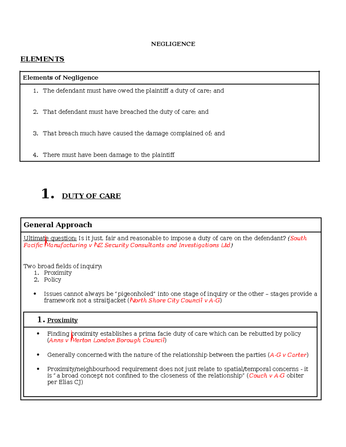 Negligence in Law of Torts: Essential Elements & Key Policies - Studocu