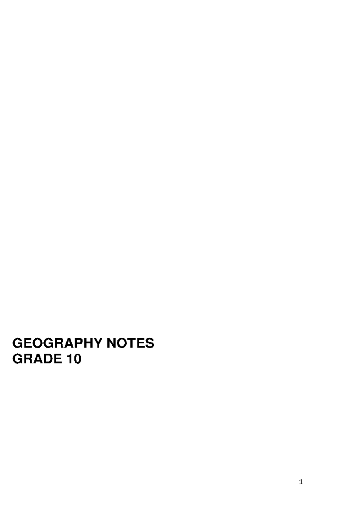 Geography Grade 10 Notes - GEOGRAPHY NOTES GRADE 10 ####### Unit ...