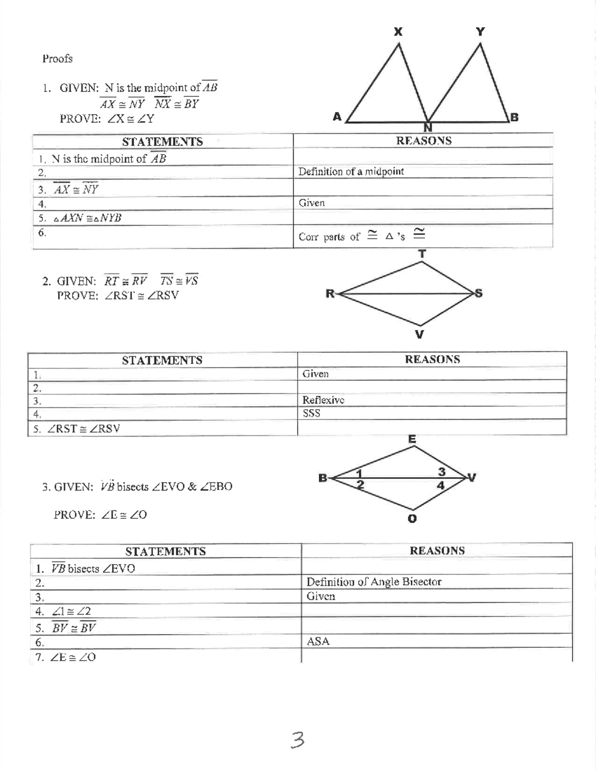 Geometry Proofs: CPCTC and Midpoint Theorems (Course Code: X Y) - Studocu