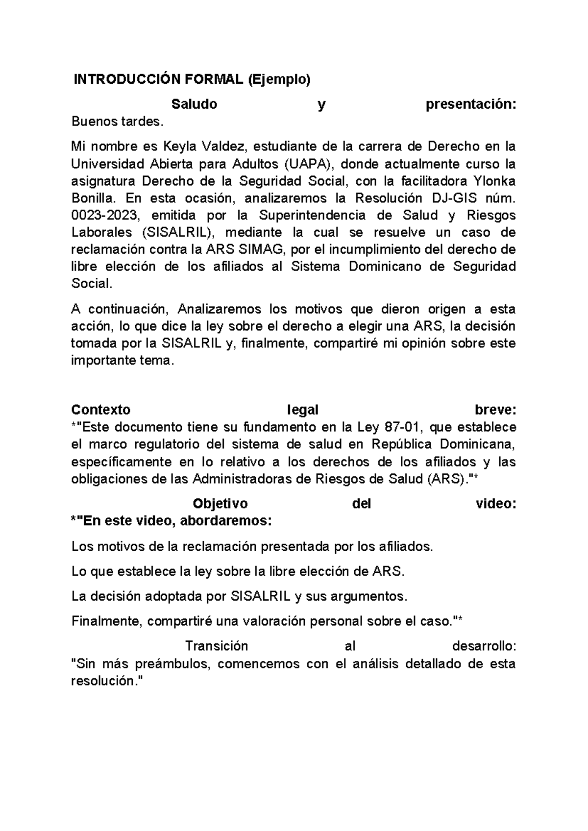 CASO SISALRIL: Análisis de la Libre Elección en ARS SIMAG - Studocu