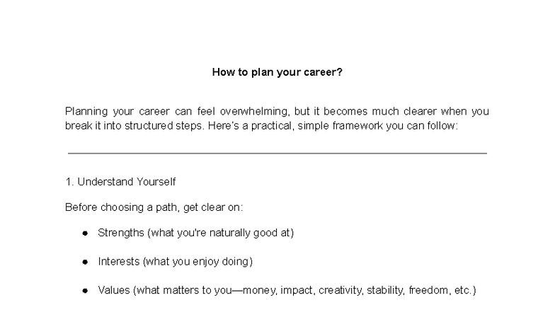 Career Planning Guide: Steps to Define Your Path - Studocu