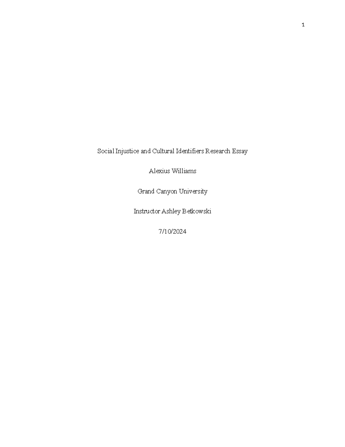 Social Injustice and Cultural Identifiers Research Essay - Some people ...