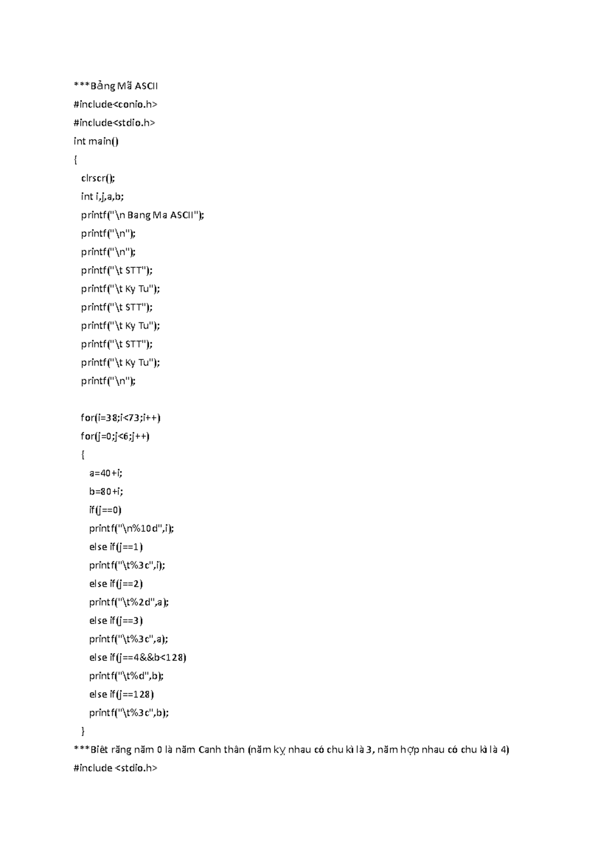 Bảng Mã Ascii - good - ***B ảng Mã ASCII #include #include int main ...