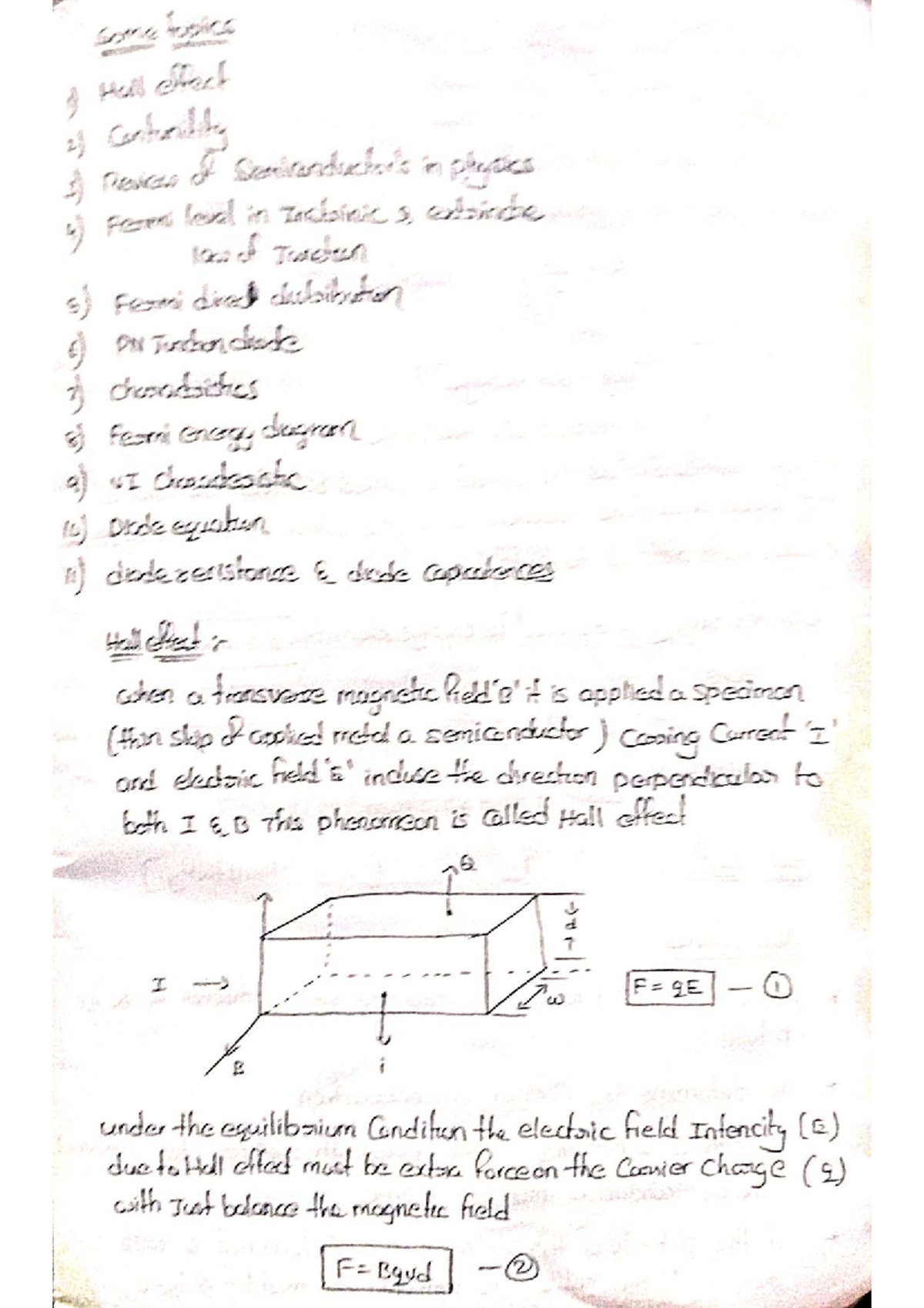 EDC 101: Comprehensive Notes on Semiconductor Physics and Hall Effect ...