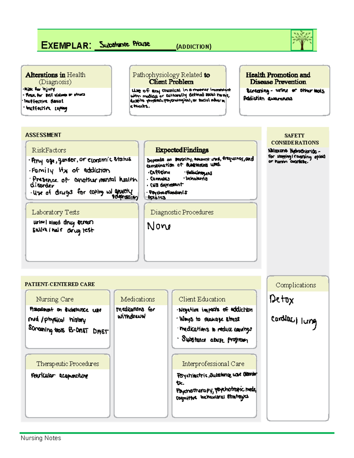 NURS 201: Substance Abuse Nursing Notes and Patient Care Strategies ...