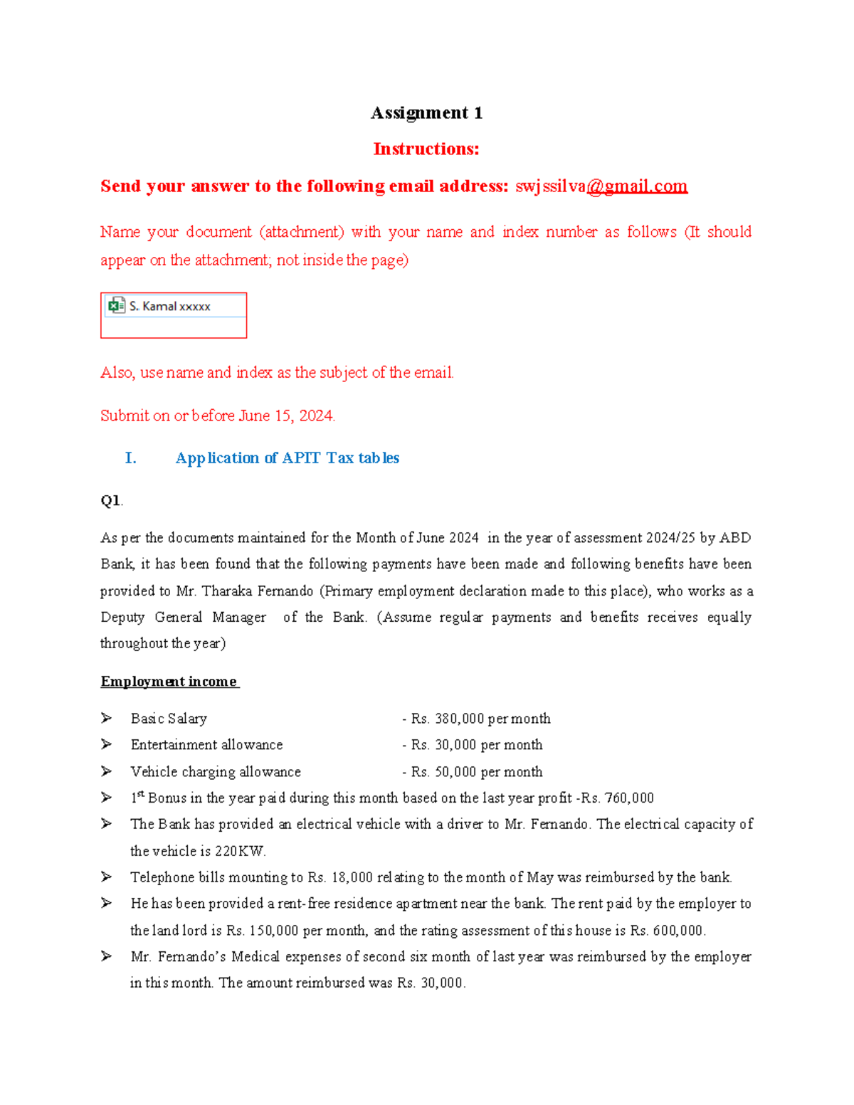 Application of APIT Tax Tables - Assignment 1 Analysis (2024) - Studocu