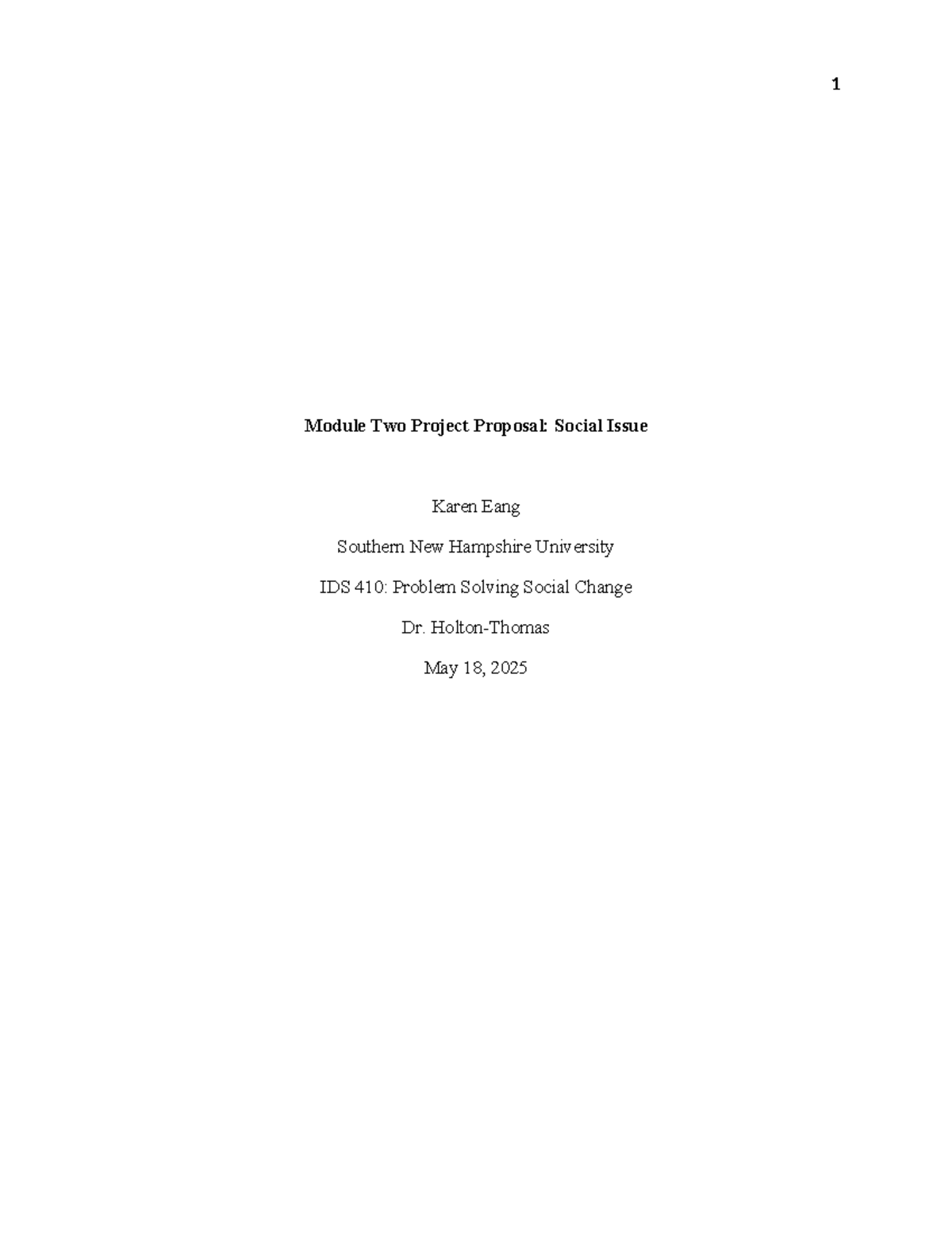 IDS 410: Module Two Reflection on Social Change Initiatives - Studocu