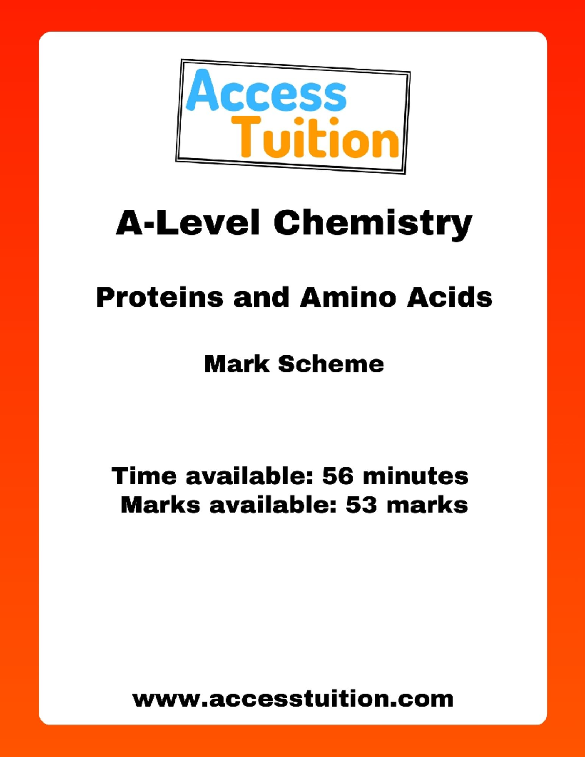 Proteins and Amino Acids Mark Scheme (MS) - Detailed Guide - Studocu