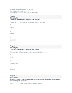 Examen Final - Semana 8 Ingles General I - Examen final - Semana 8 Fecha de entrega 13 de dic en ...