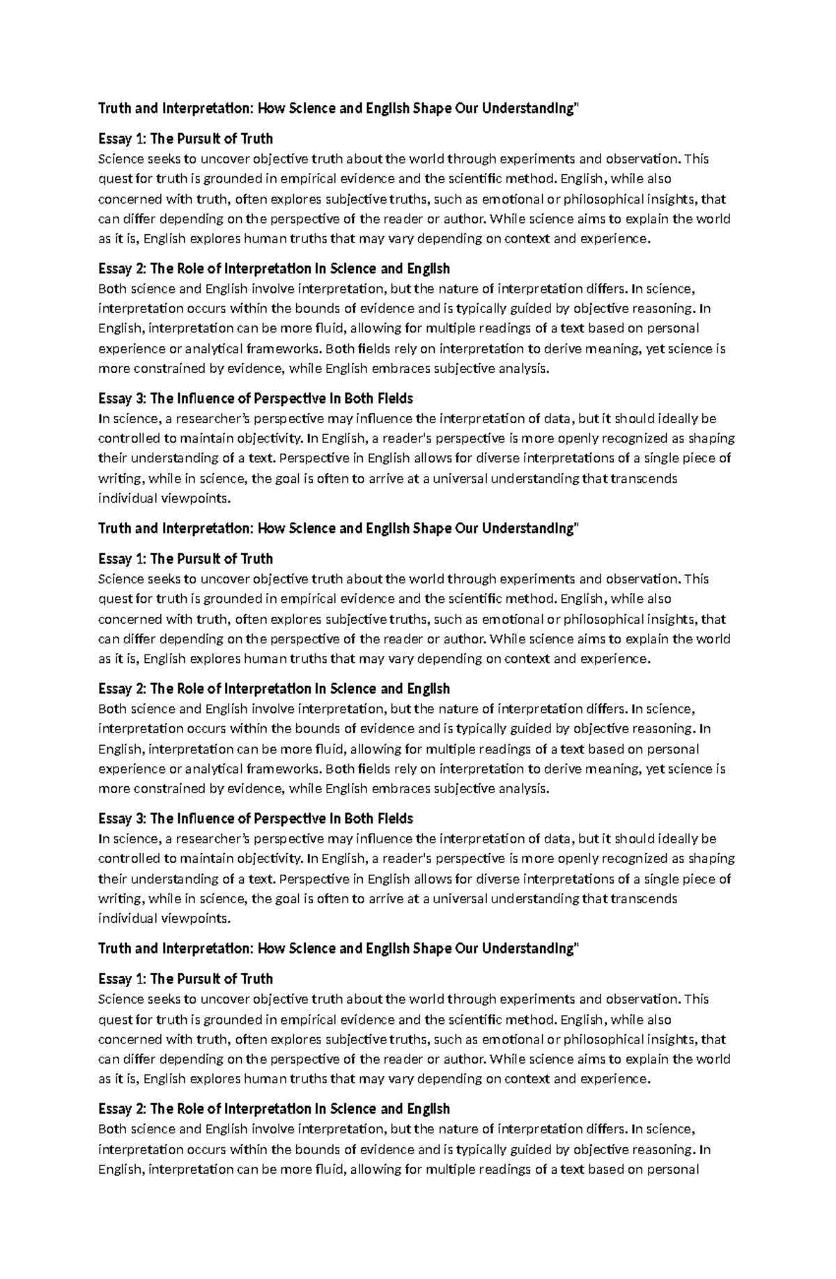 Truth and Interpretation How Science and English Shape Our ...