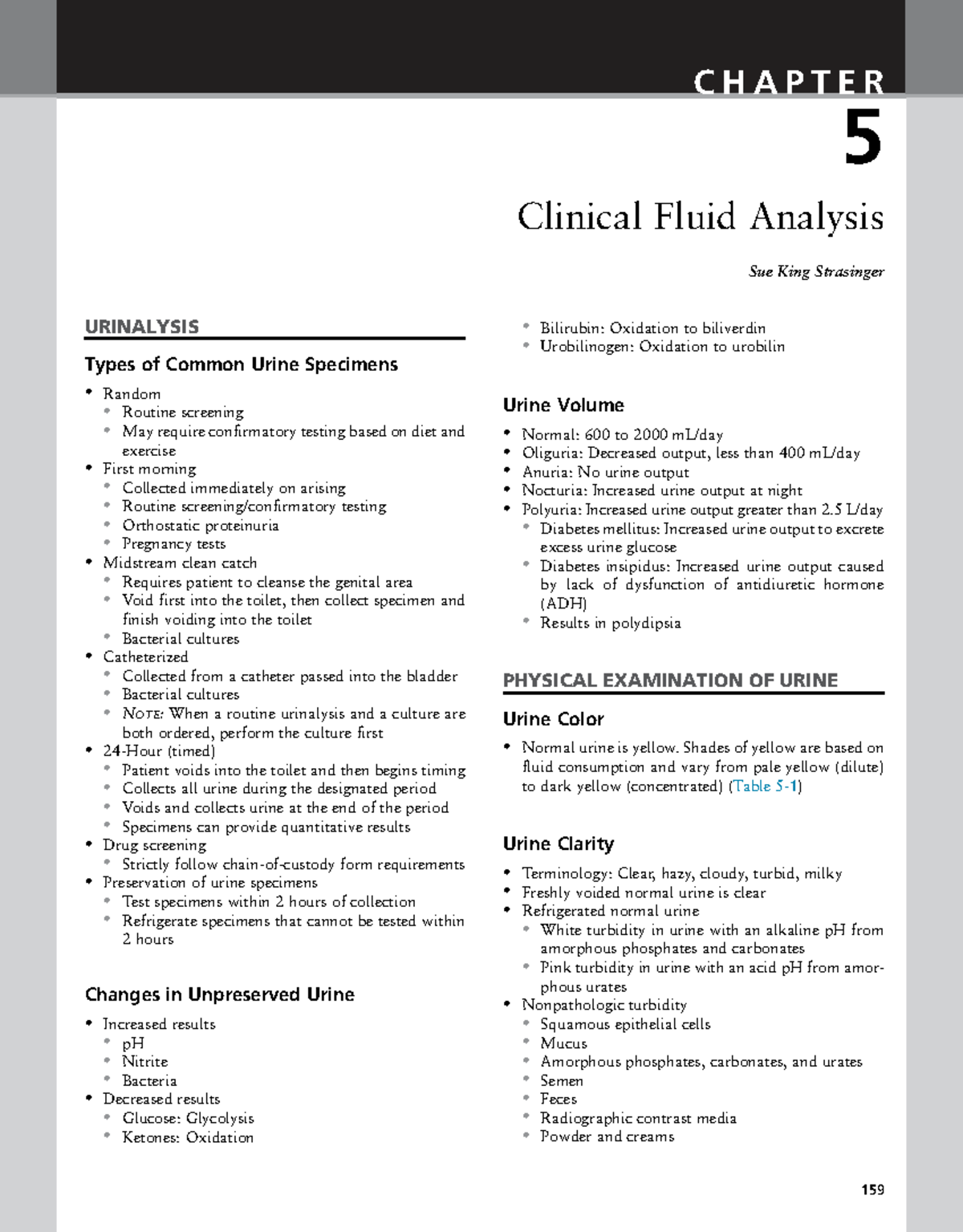 CHAPTER 5 Clinical Fluid Analysis: Urinalysis and Body Fluids Review ...