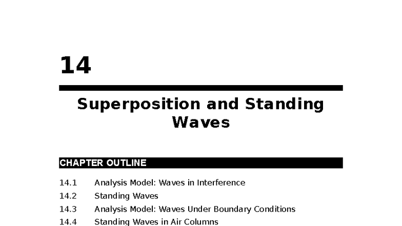 Ch14 - Superposition and Standing Waves: Key Concepts and Analysis ...