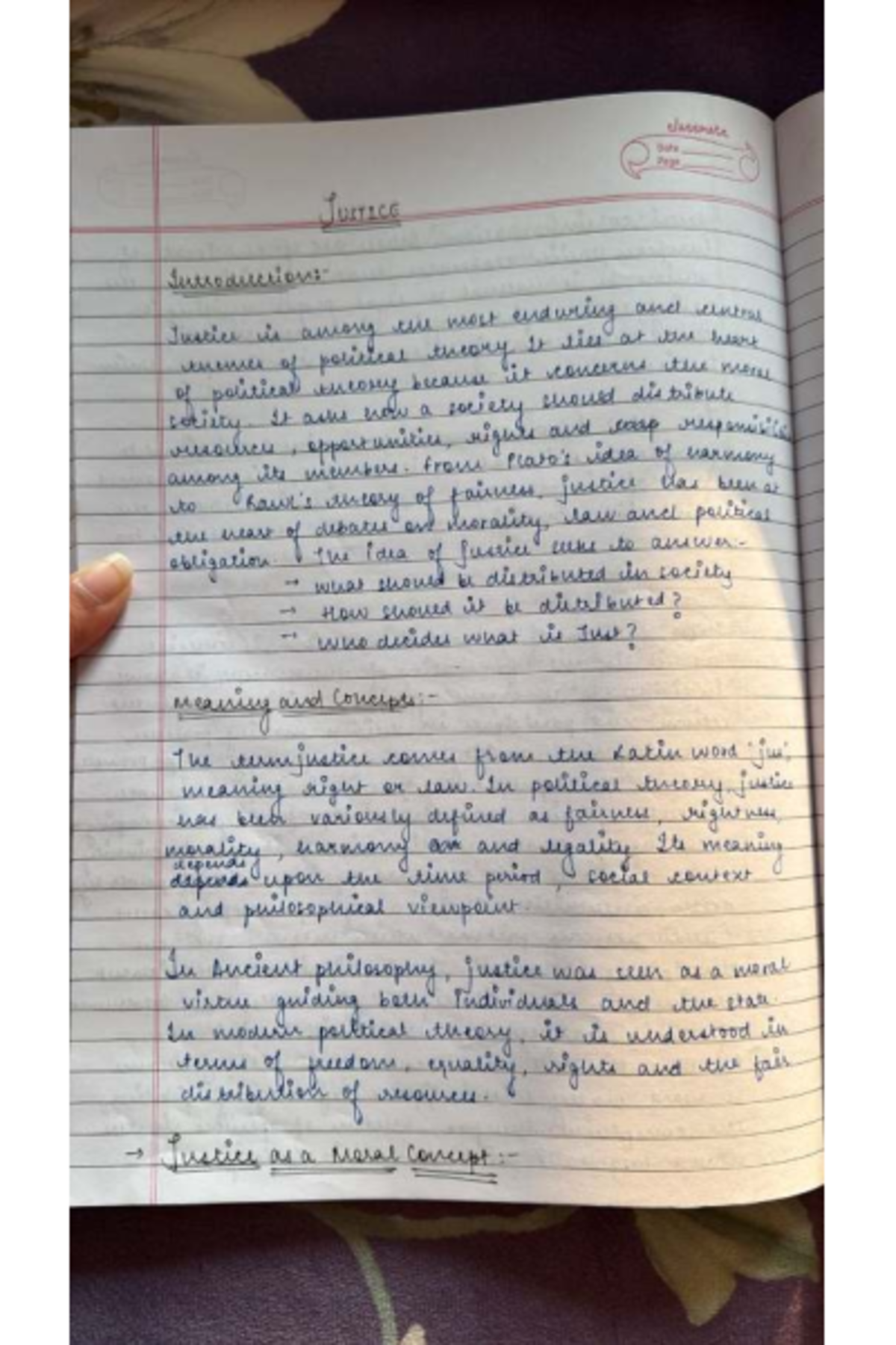 Justice - Exam Answer Framework (POL101) - Studocu