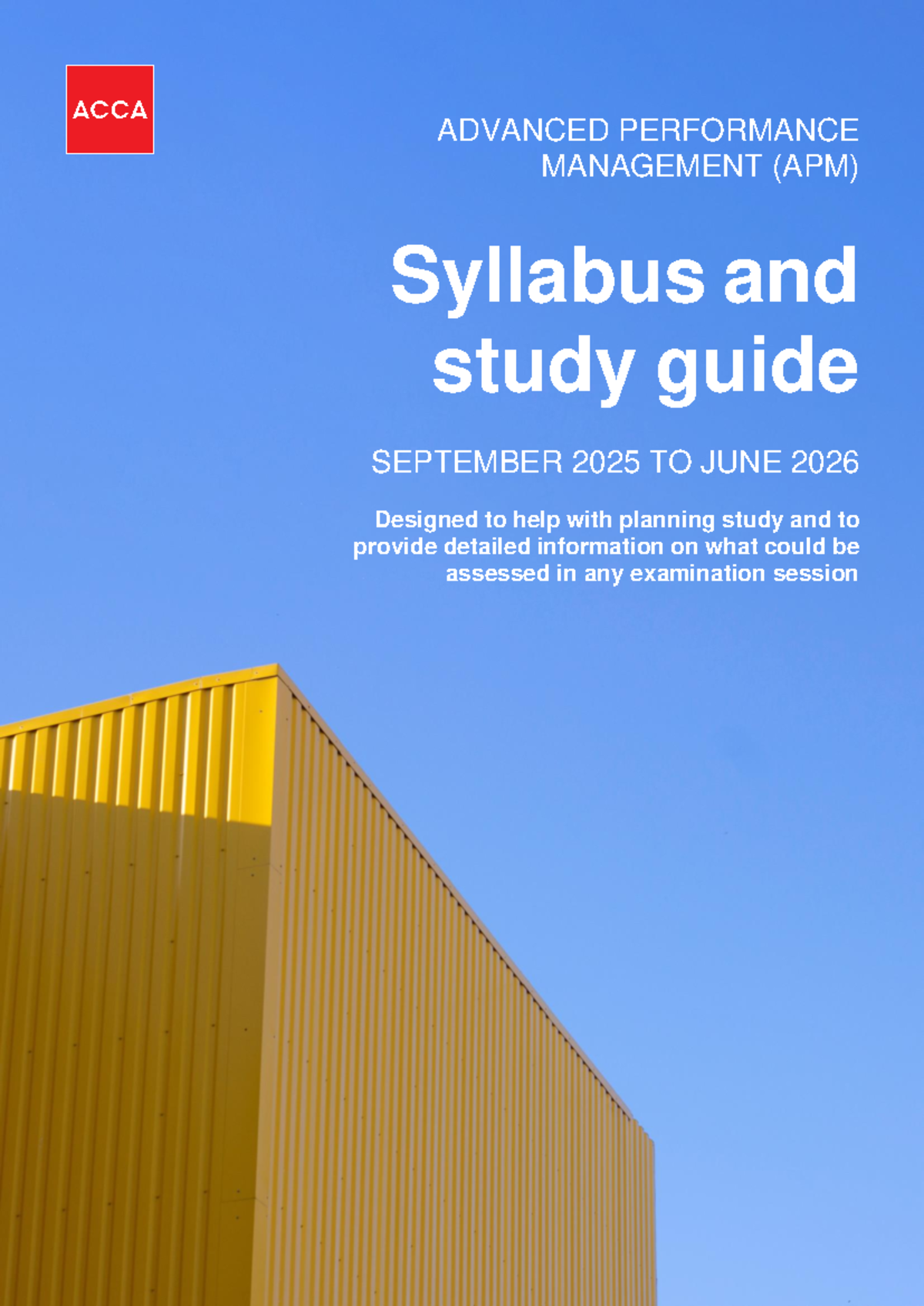 APM S25-J26 2025-2026 Syllabus & Study Guide for Advanced Performance ...