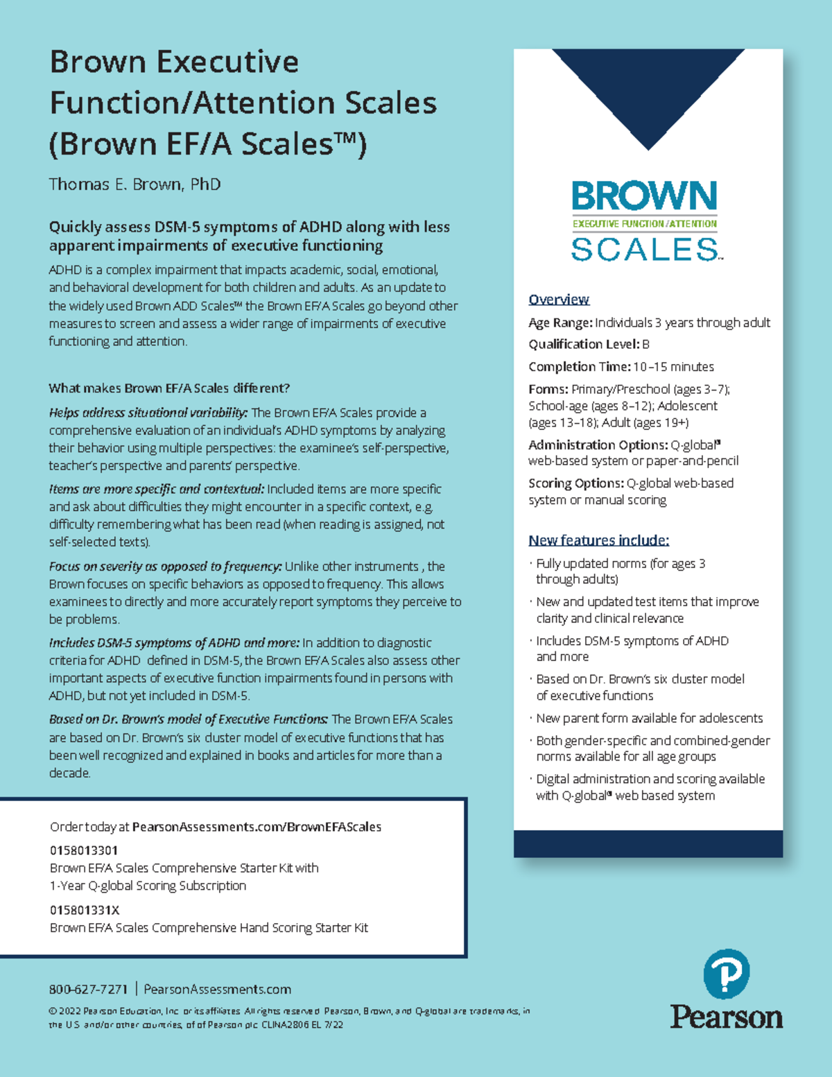 Brown EF/A Scales Overview: Executive Functioning & Attention ...