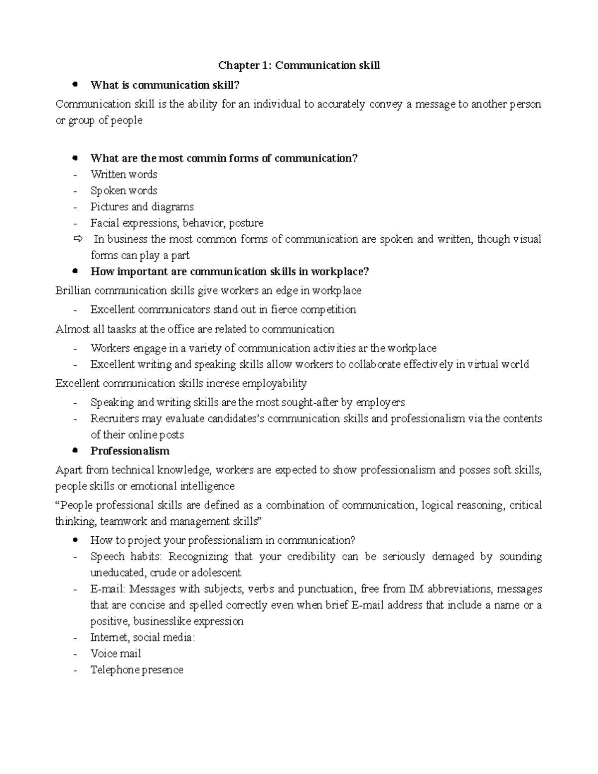 [FTU.1] Chapter 1: Understanding Communication Skills in English - Studocu