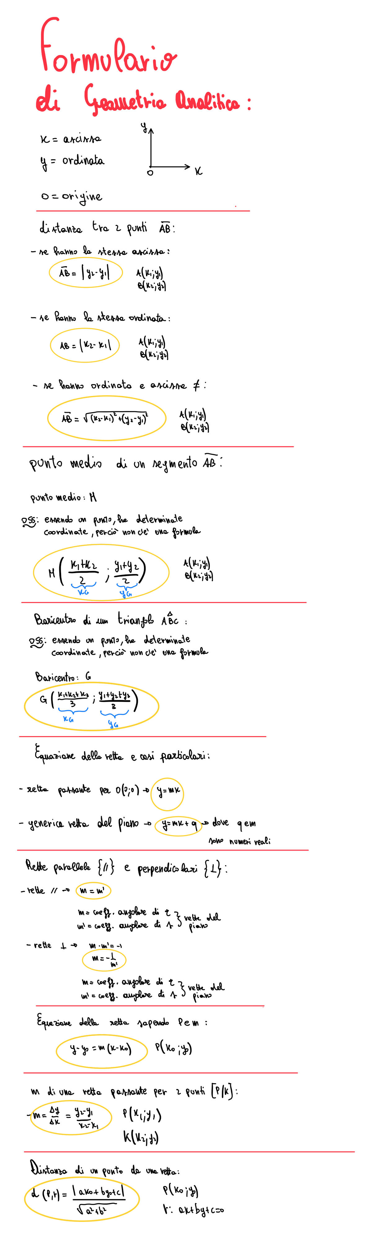 Formulario di matematica (geometria analitica) - formulario di ...