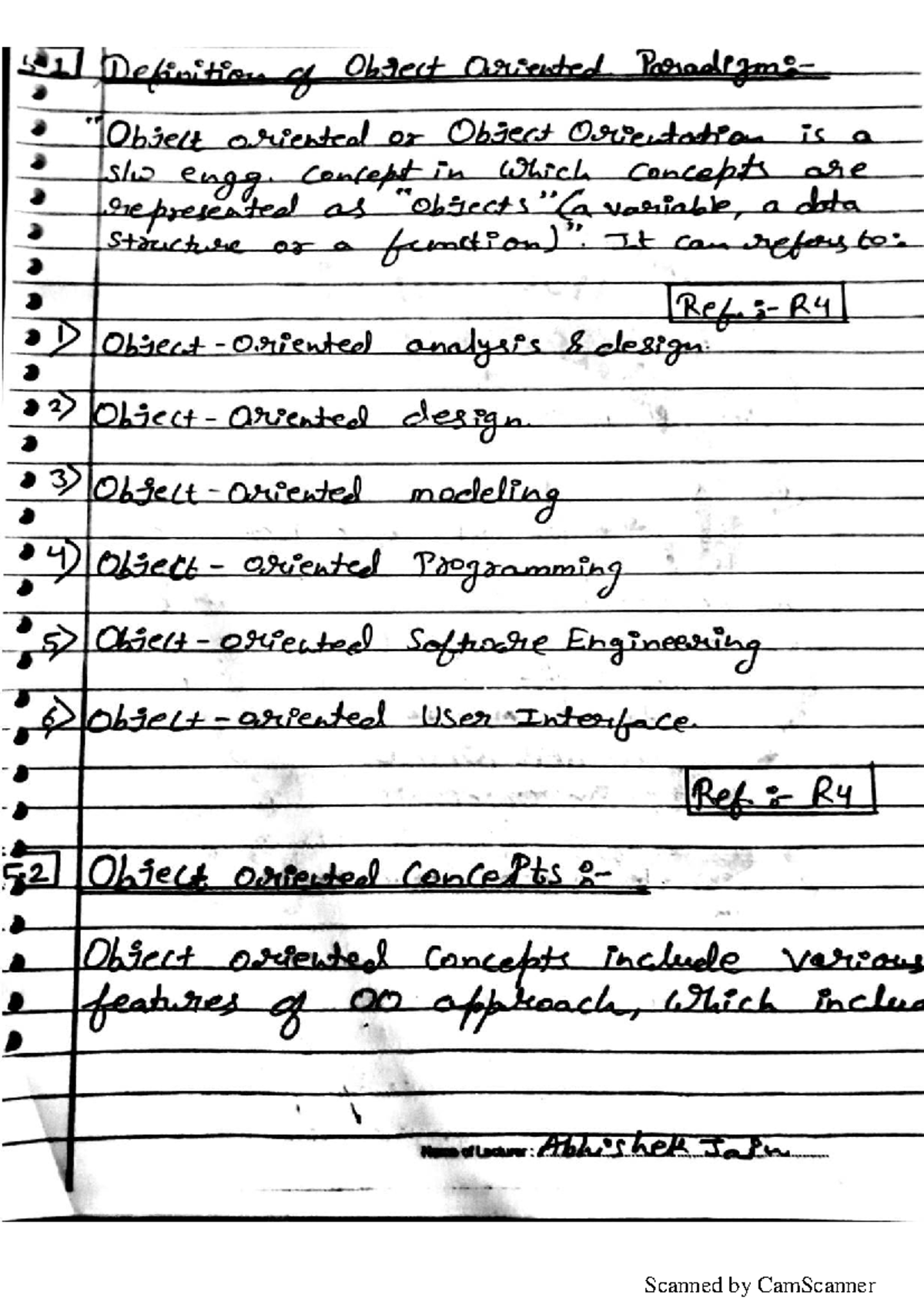Unit 5 - Software Engineering: Object Oriented Concepts and Analysis - Studocu