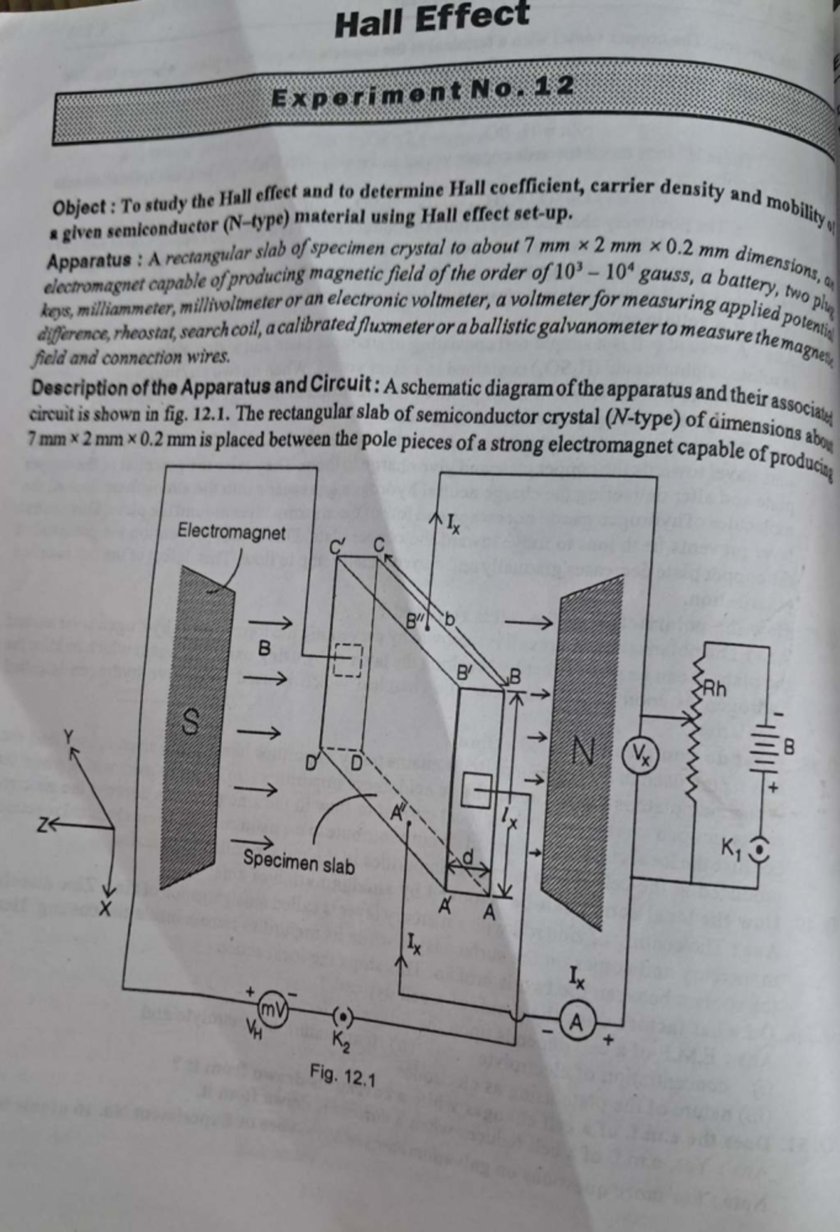 Hall Effect Experiment No. 12: Determining Hall Coefficient and Carrier Density - Studocu