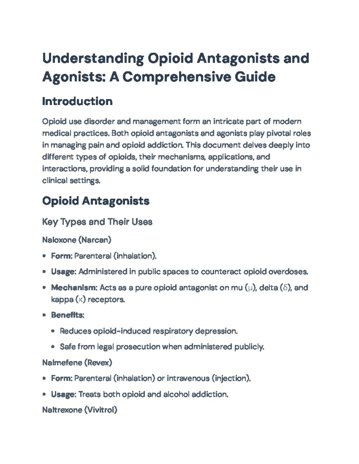 Understanding Opioid Agonists and Antagonists: Clinical Applications ...