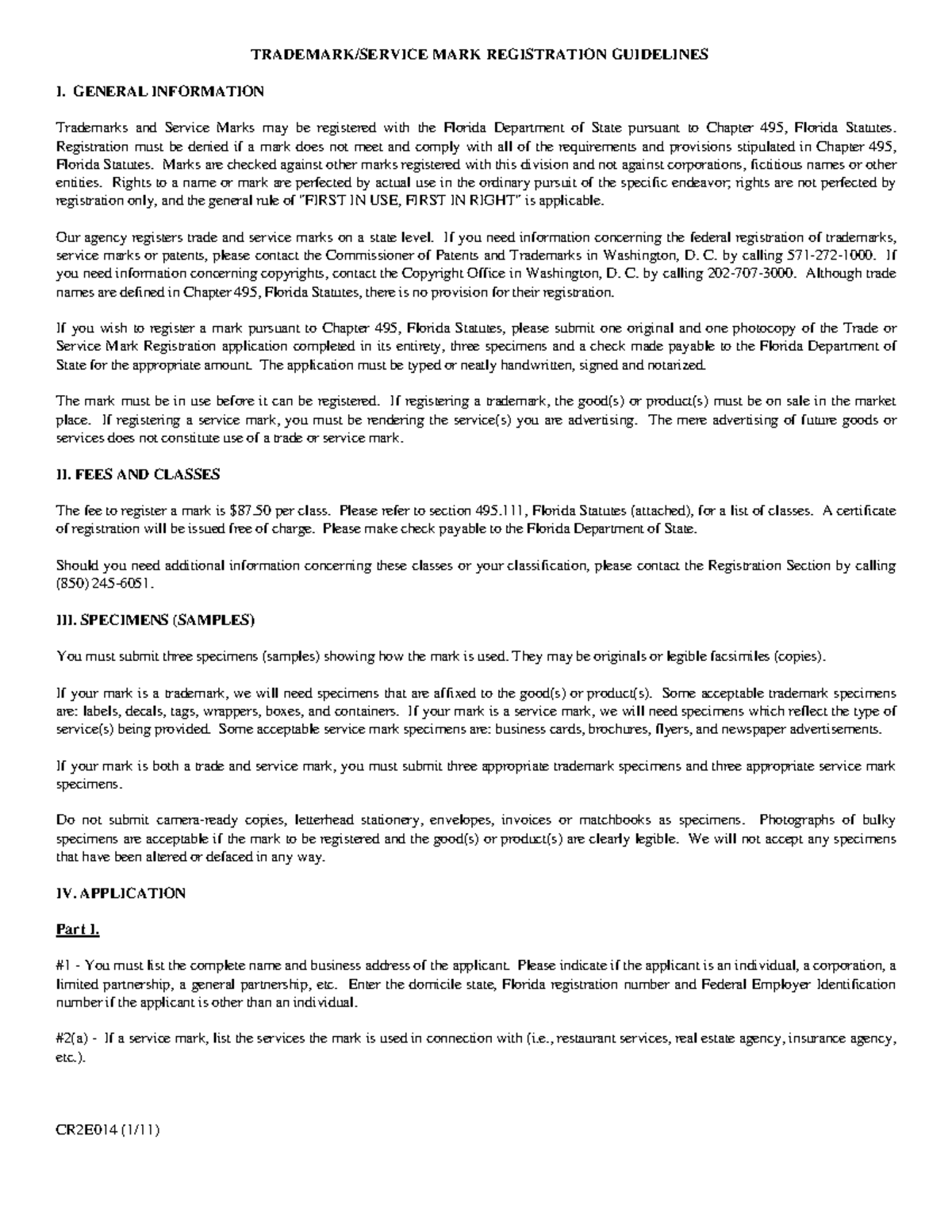 State Trademark Registration Guidelines - Chapter 495, F.S. - Studocu