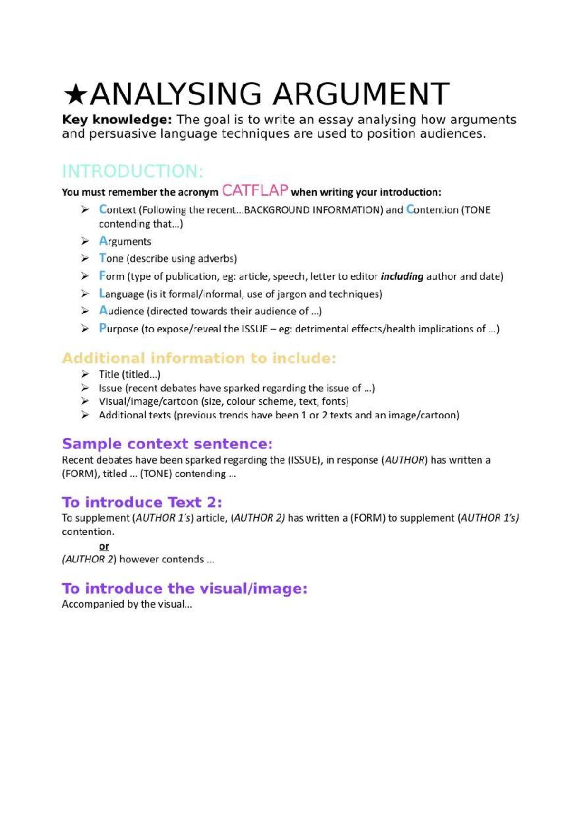 ENG101: Essay Notes on Analyzing Arguments and Persuasive Techniques ...