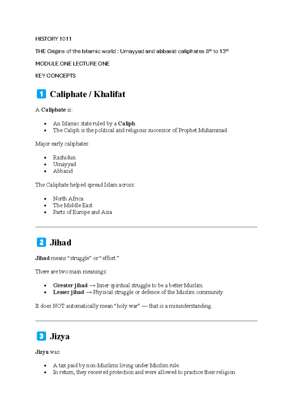 HISTORY 1011: Origins of the Islamic World - Umayyad & Abbasid ...