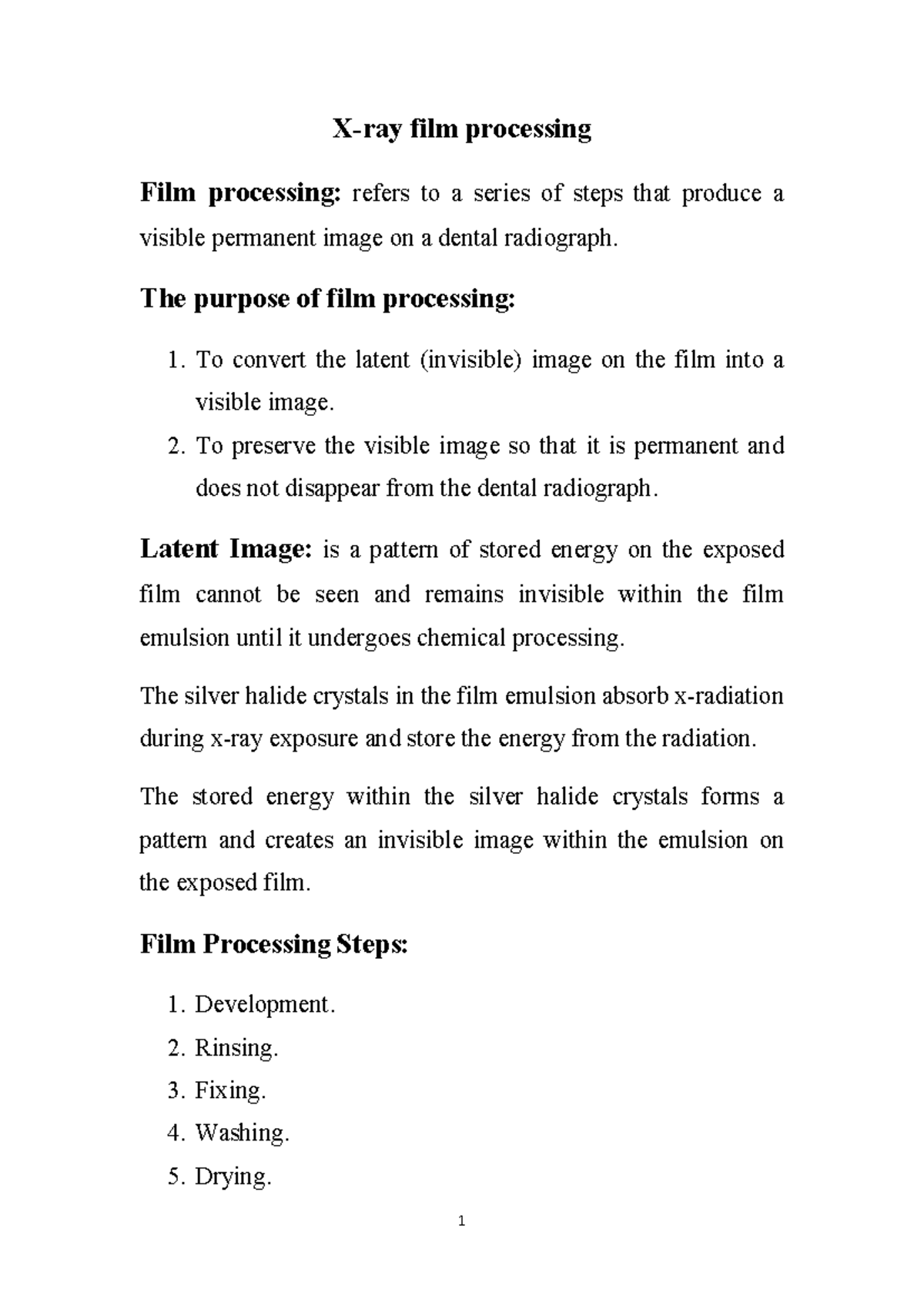 7 X-ray film processing 2 - X-ray film processing Film processing ...