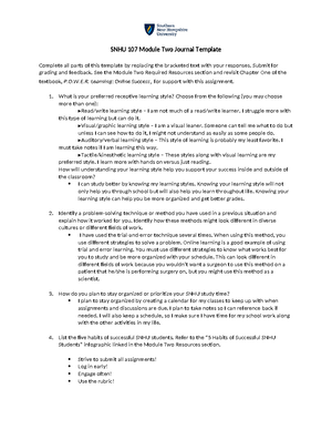 SNHU 107 Module Three Journal Template - SNHU 107 Module Three Journal ...