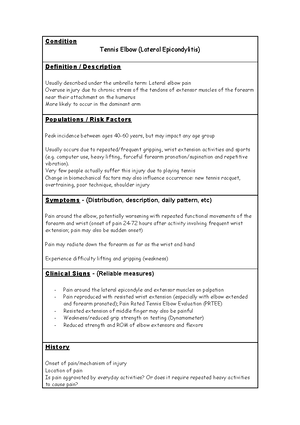 Red Flags Summary for Medical Assessment: Special Questions ...