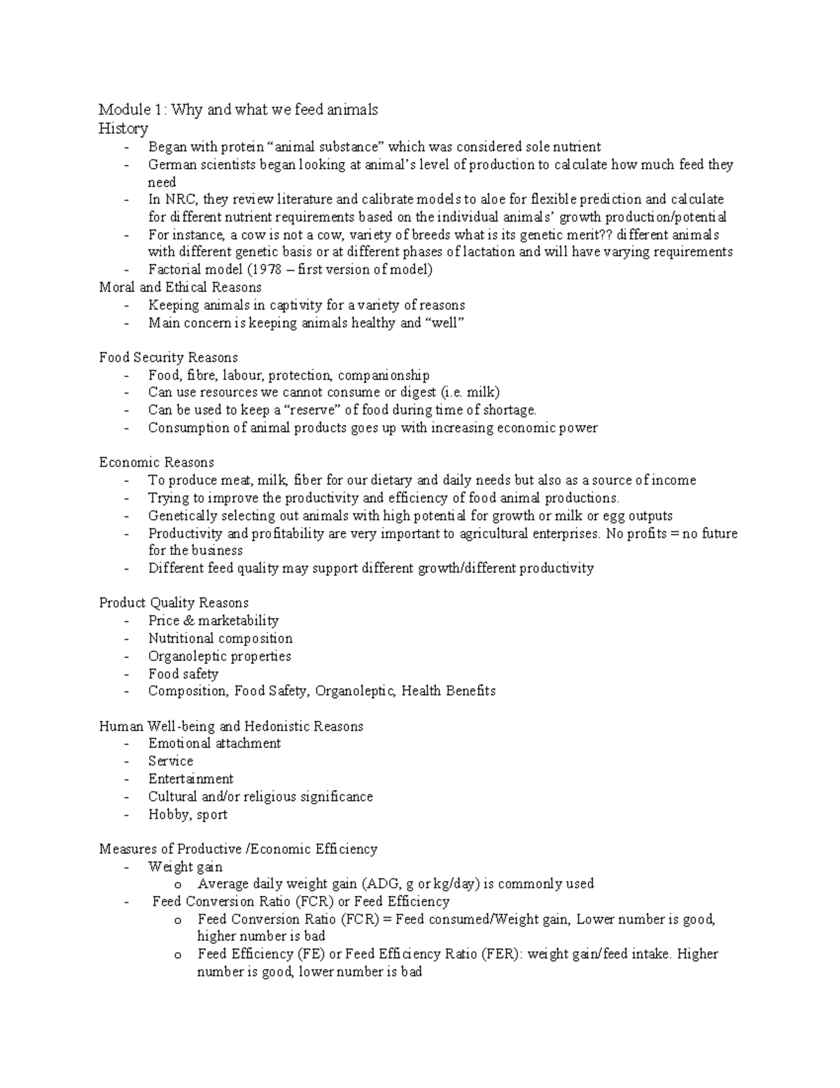**Lecture Notes for ANS 202: Overview of Animal Nutrition Fundamentals ...