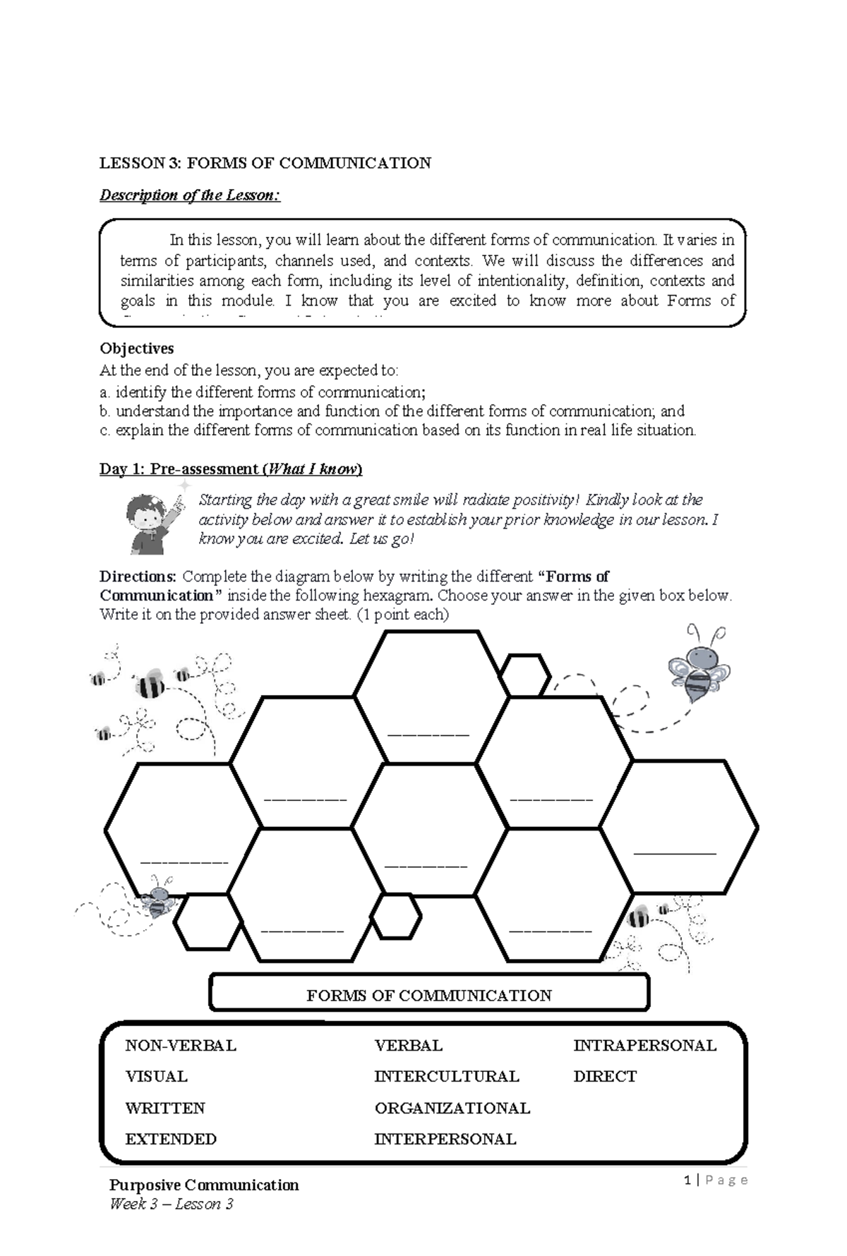 PCM Lesson 3: Understanding Forms of Communication - Studocu