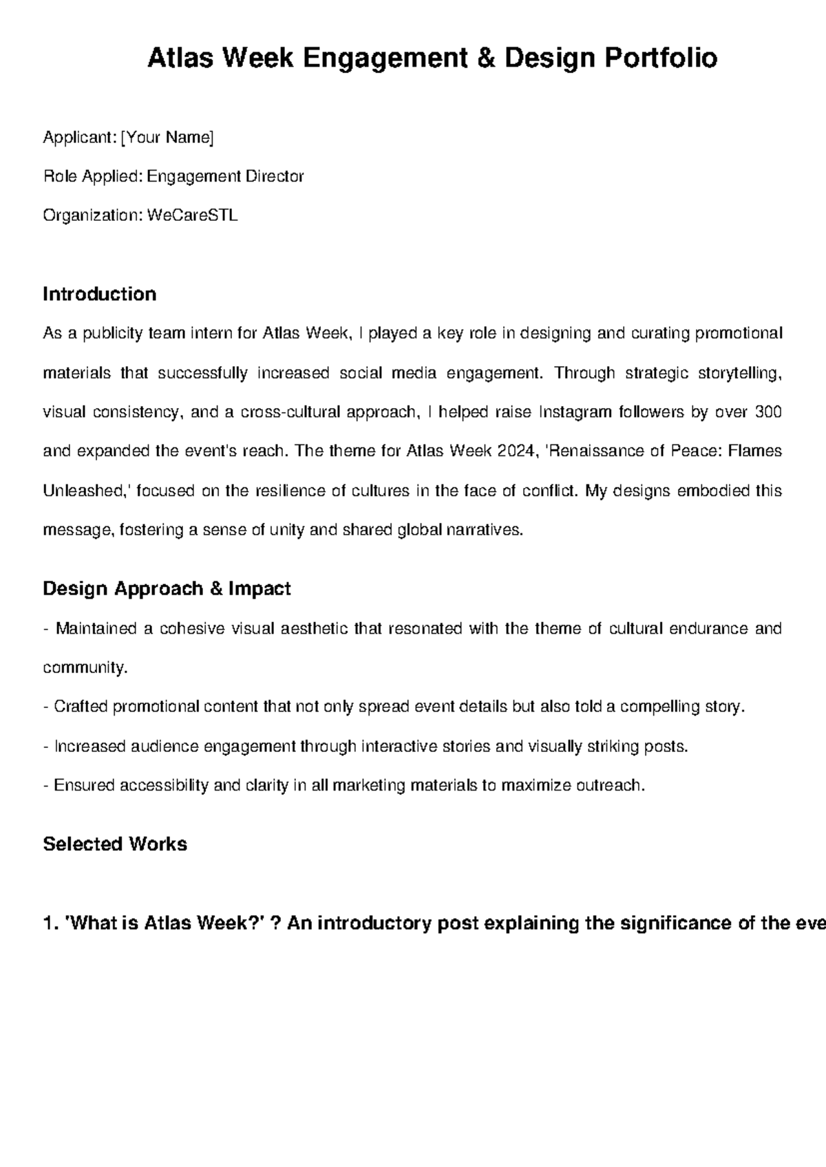 Atlas Week Engagement Design Portfolio - WeCareSTL Application - Studocu