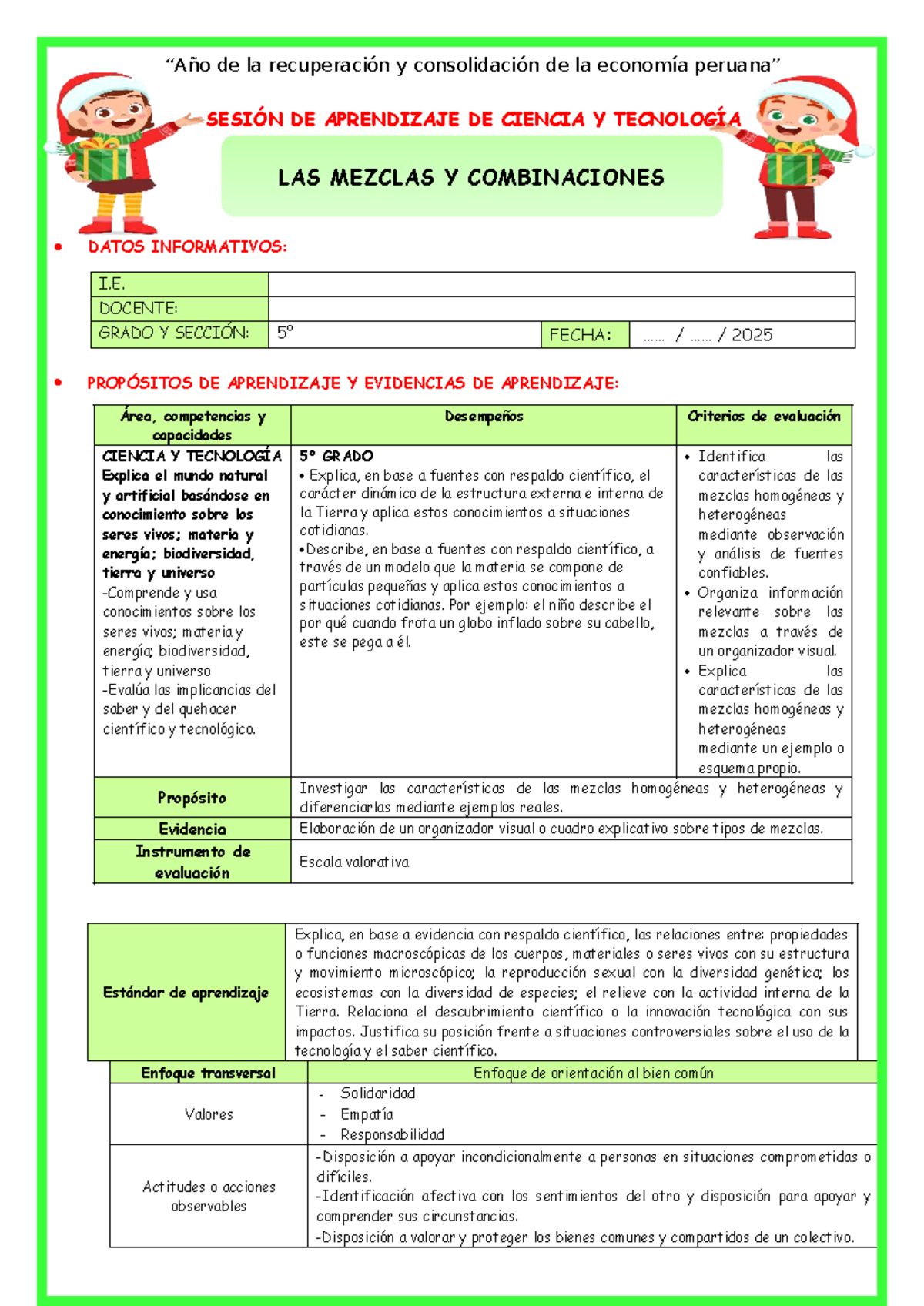 SES-JUEV-CYT-LAS Mezclas y Combinaciones: Aprendizaje y Evaluación ...