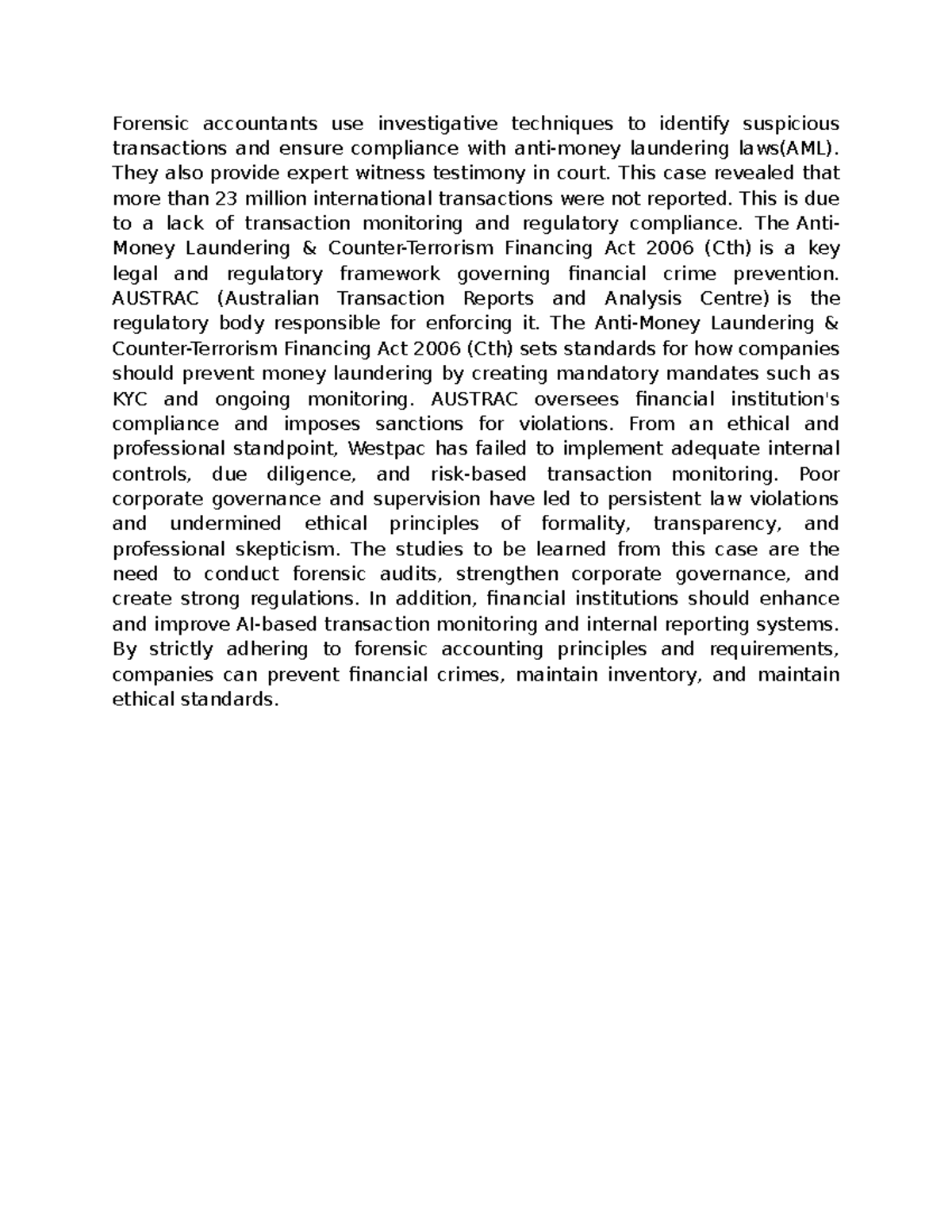 Forensic Accounting Case Study: AML Compliance & Governance Issues ...
