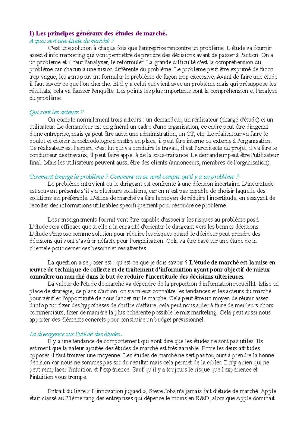 Méthodes et pratique denquête - I) Les principes généraux des études de ...