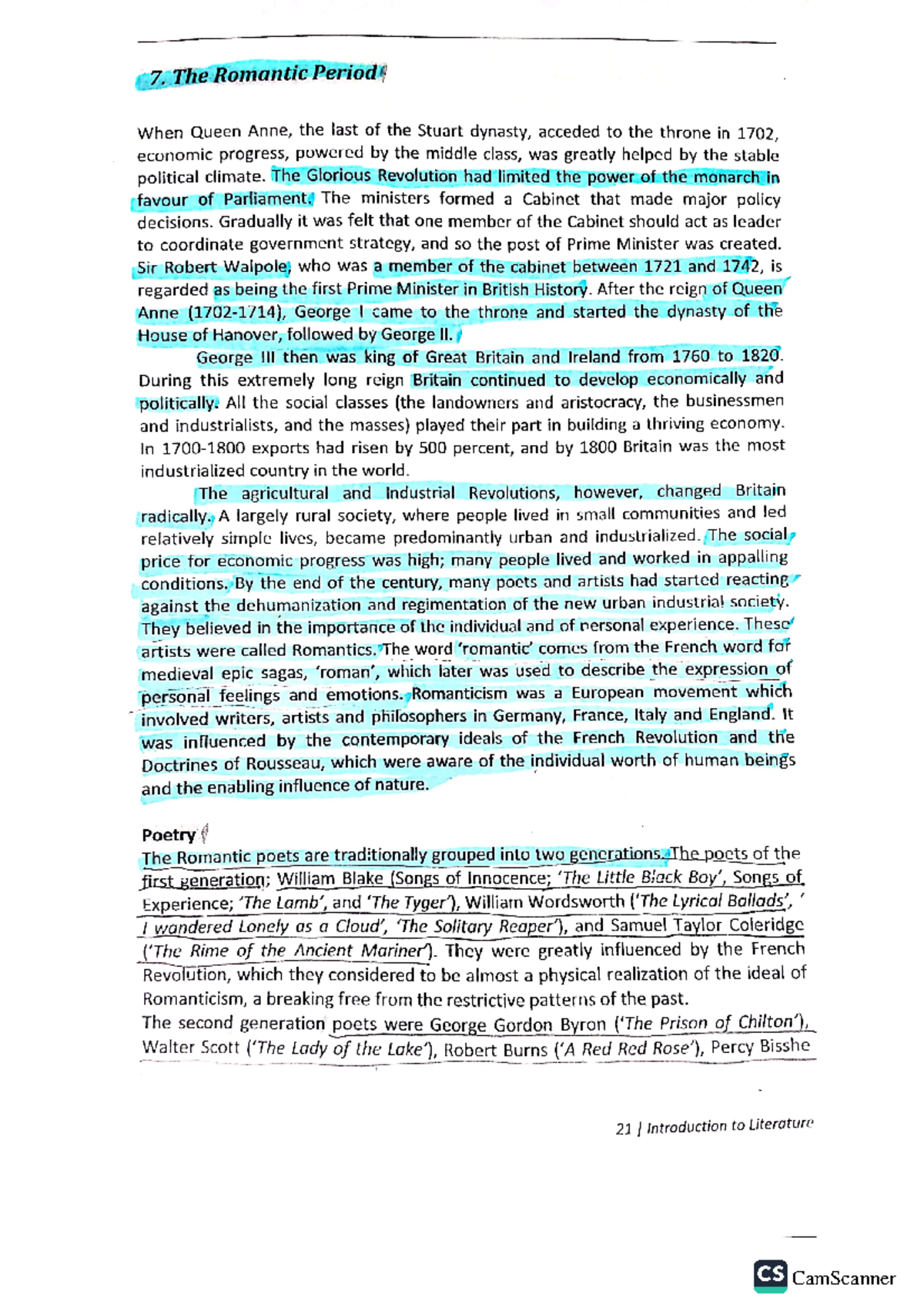 English Literature 5 - Introduction to English Literature - CamScanner ...