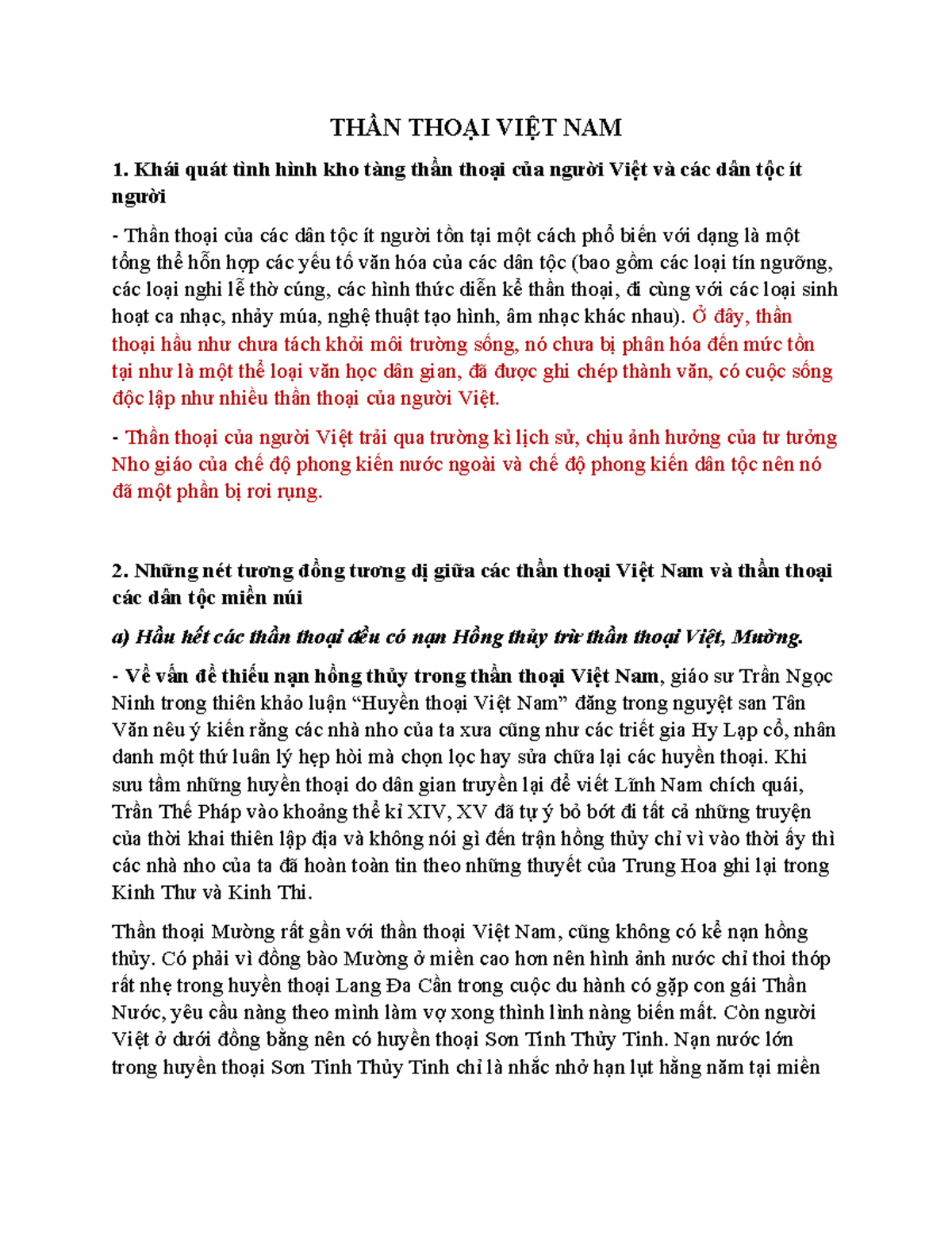 [Tài liệu] Khám Phá Thần Thoại Việt Nam: Văn Hóa và Cổ Mẫu - Studocu